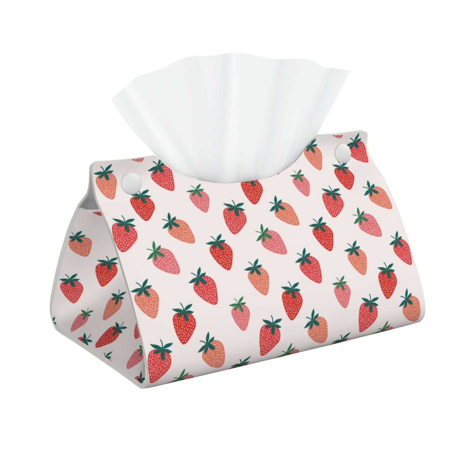Naloa Hand Drawn Strawberry Print Leather Tissue Box Cover Rectangle ...