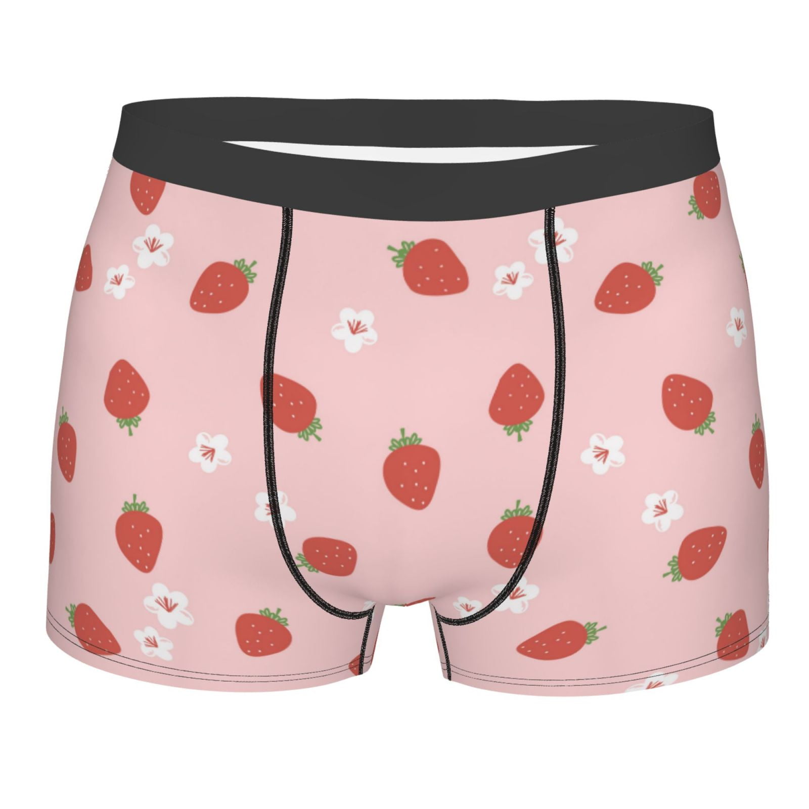 Naloa Hand Drawn Strawberry Print Mens Underwear - Boxers for Men ...