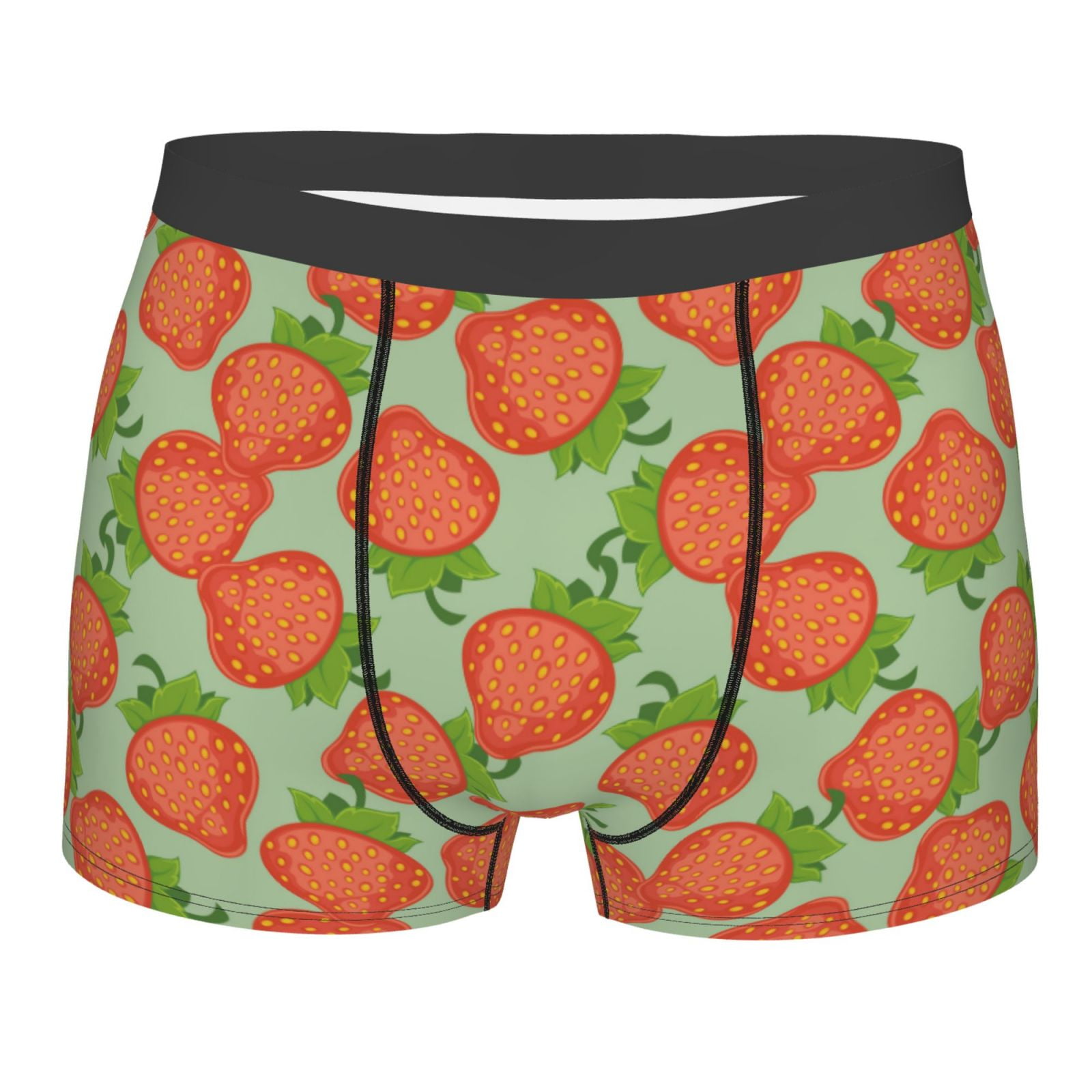 Naloa Hand Drawn Strawberry Print Mens Underwear - Boxers for Men ...