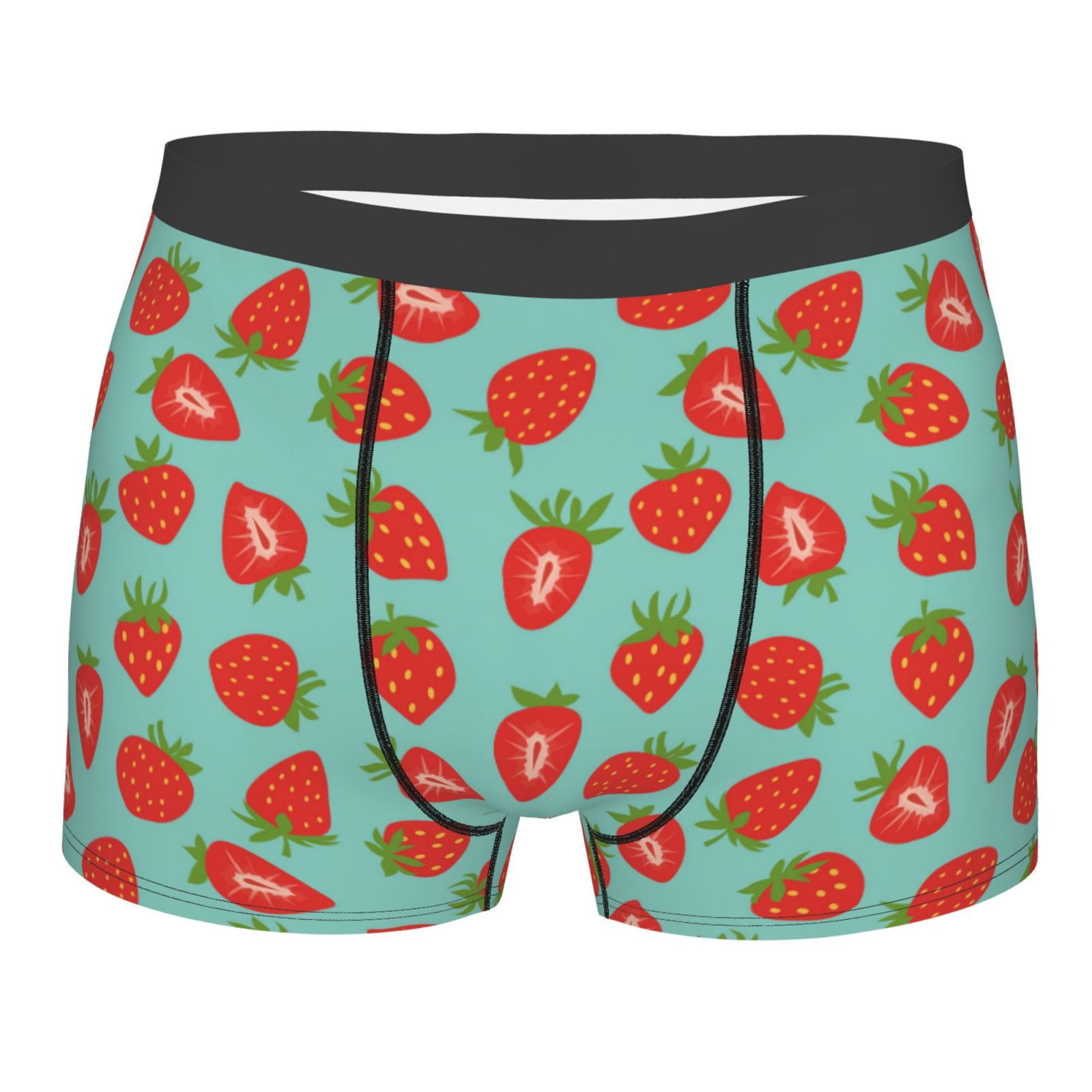 Naloa Hand Drawn Strawberry Print Mens Underwear - Boxers for Men ...