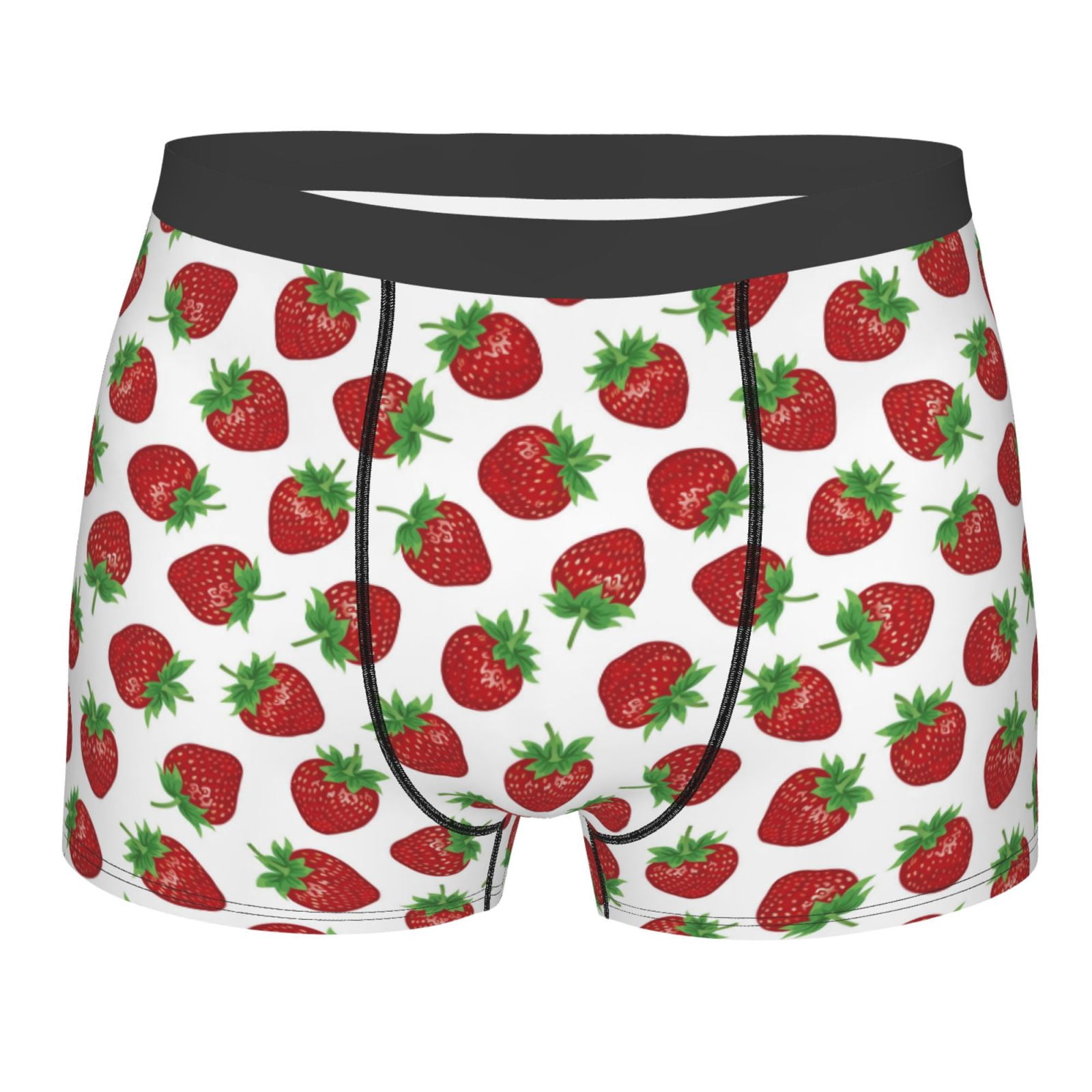 Naloa Hand Drawn Strawberry Print Mens Underwear - Boxers for Men ...