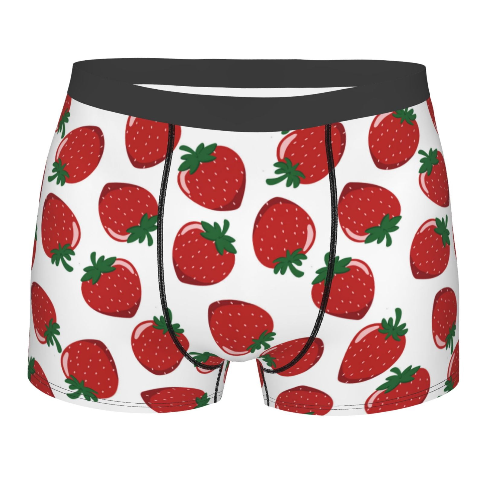 Naloa Hand Drawn Strawberry Print Mens Underwear - Boxers for Men ...