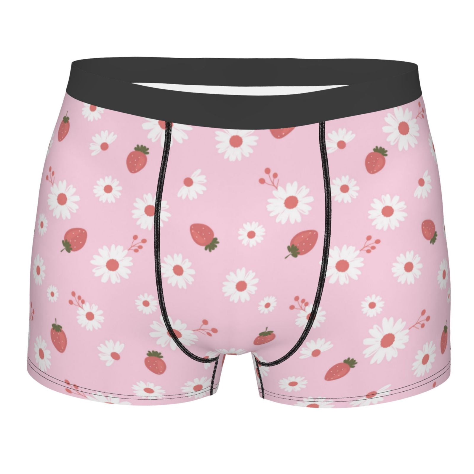 Naloa Hand Drawn Strawberry Print Mens Underwear - Boxers for Men ...