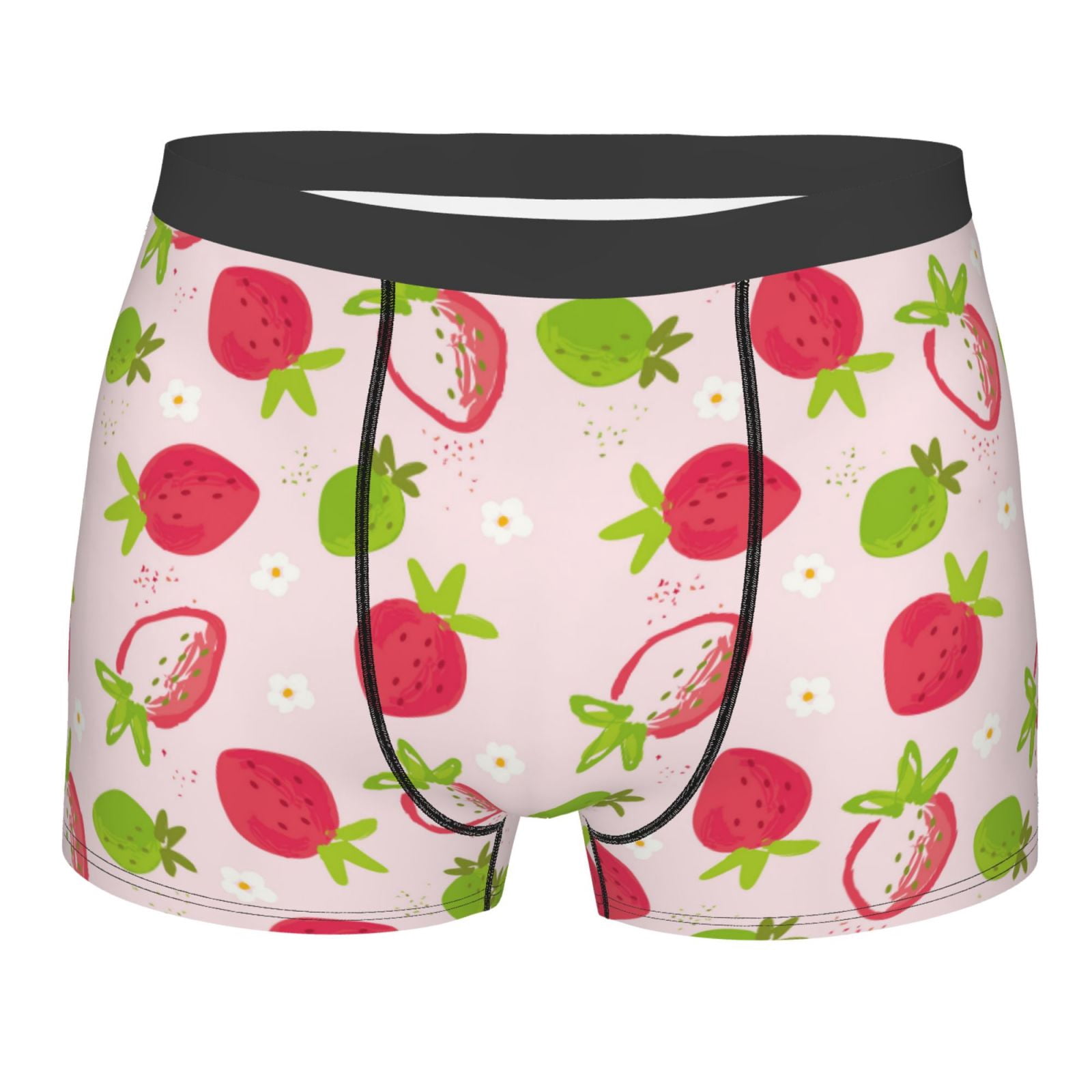 Naloa Hand Drawn Strawberry Print Mens Underwear - Boxers for Men ...