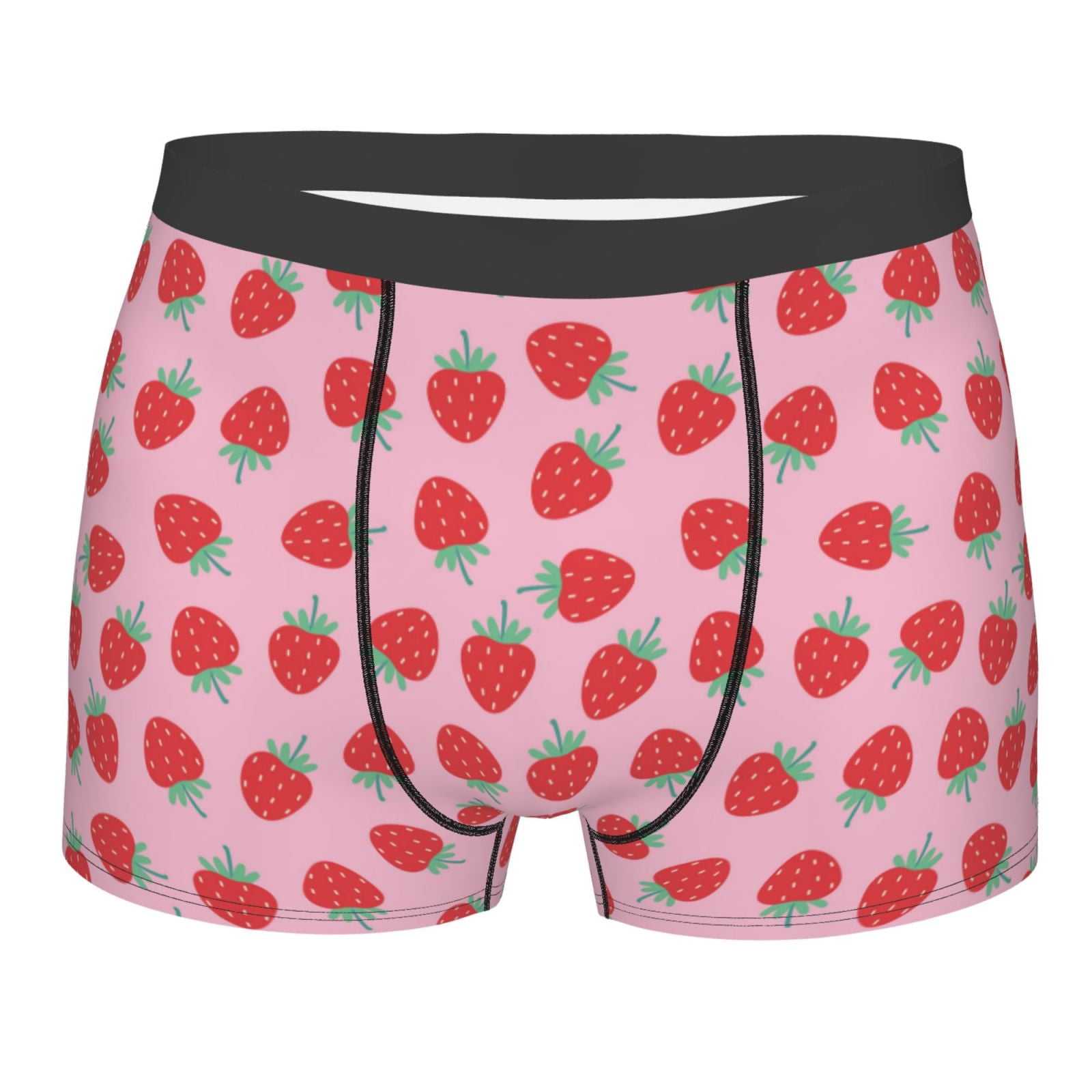 Naloa Hand Drawn Strawberry Print Mens Underwear - Boxers for Men ...