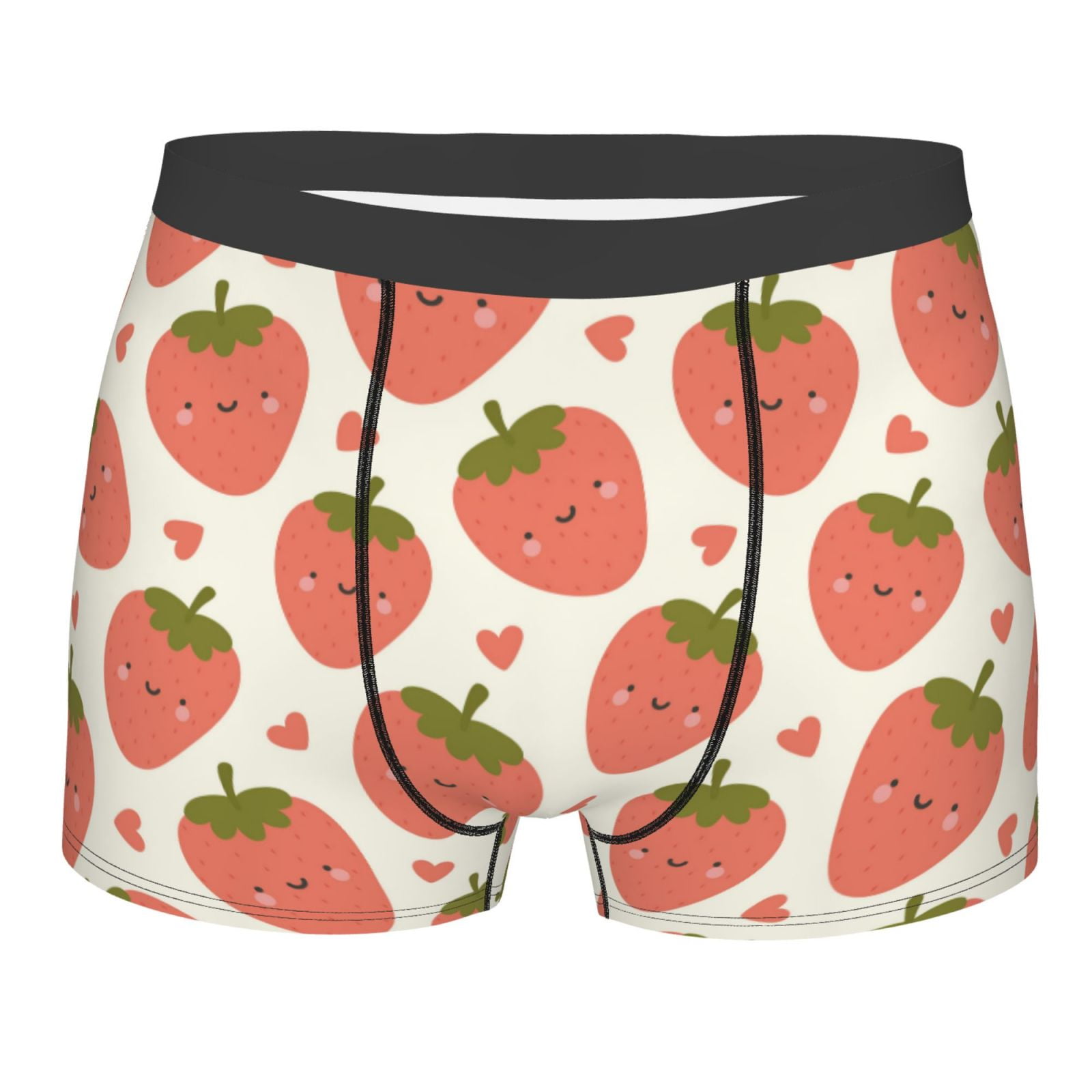 Naloa Hand Drawn Strawberry Print Mens Underwear - Boxers for Men ...
