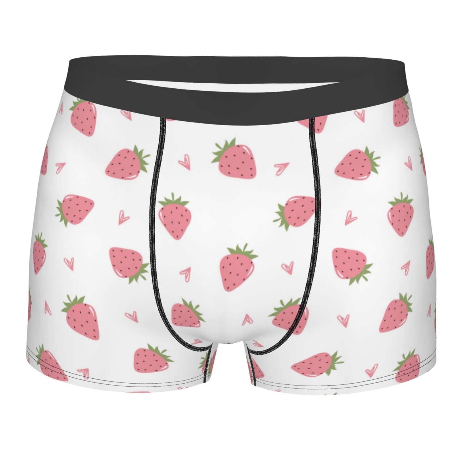 Naloa Hand Drawn Strawberry Print Mens Underwear - Boxers for Men ...