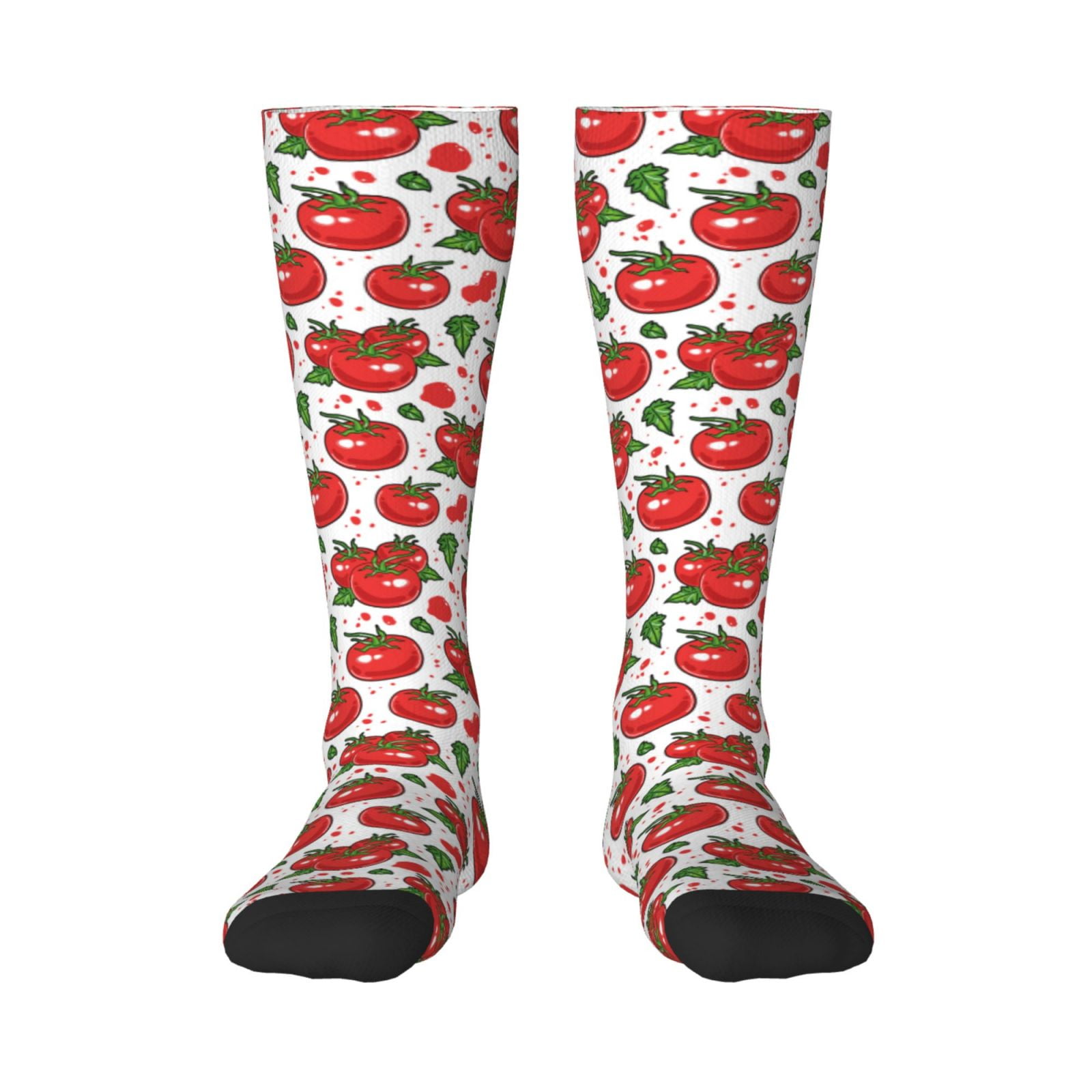 Naloa Hand Drawn Tomatoes Thigh High Socks Extra Long Stretchy Sock ...
