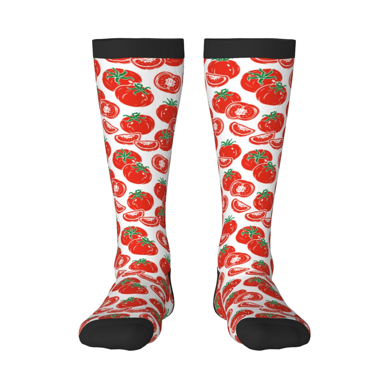 Naloa Hand Drawn Tomatoes Thigh High Socks Extra Long Stretchy Sock ...