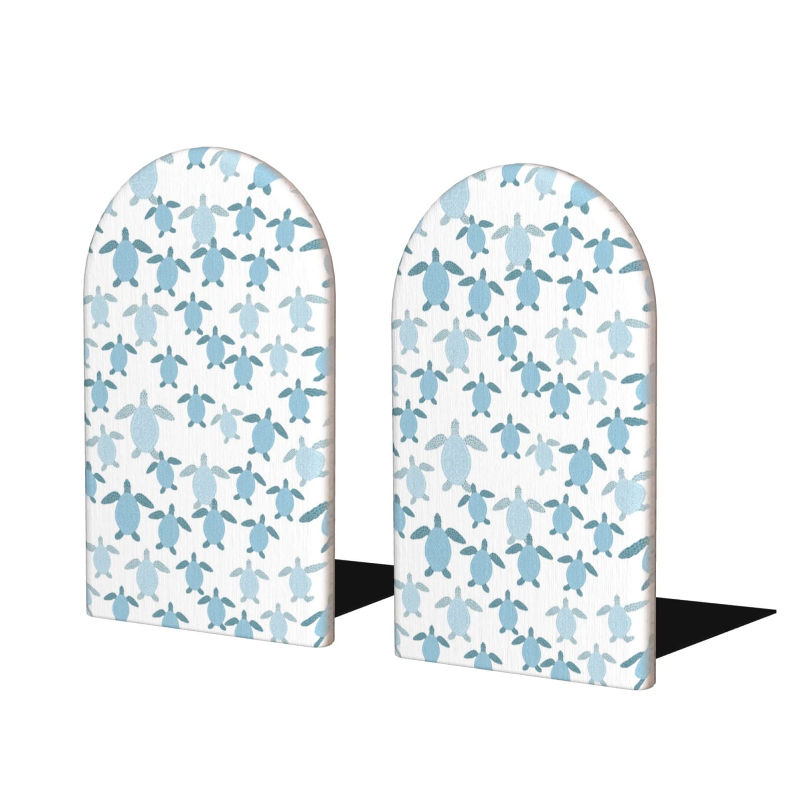 Naloa Hand Drawn Turtle Wood Non-Skid Bookend for Shelves,Book Ends for ...