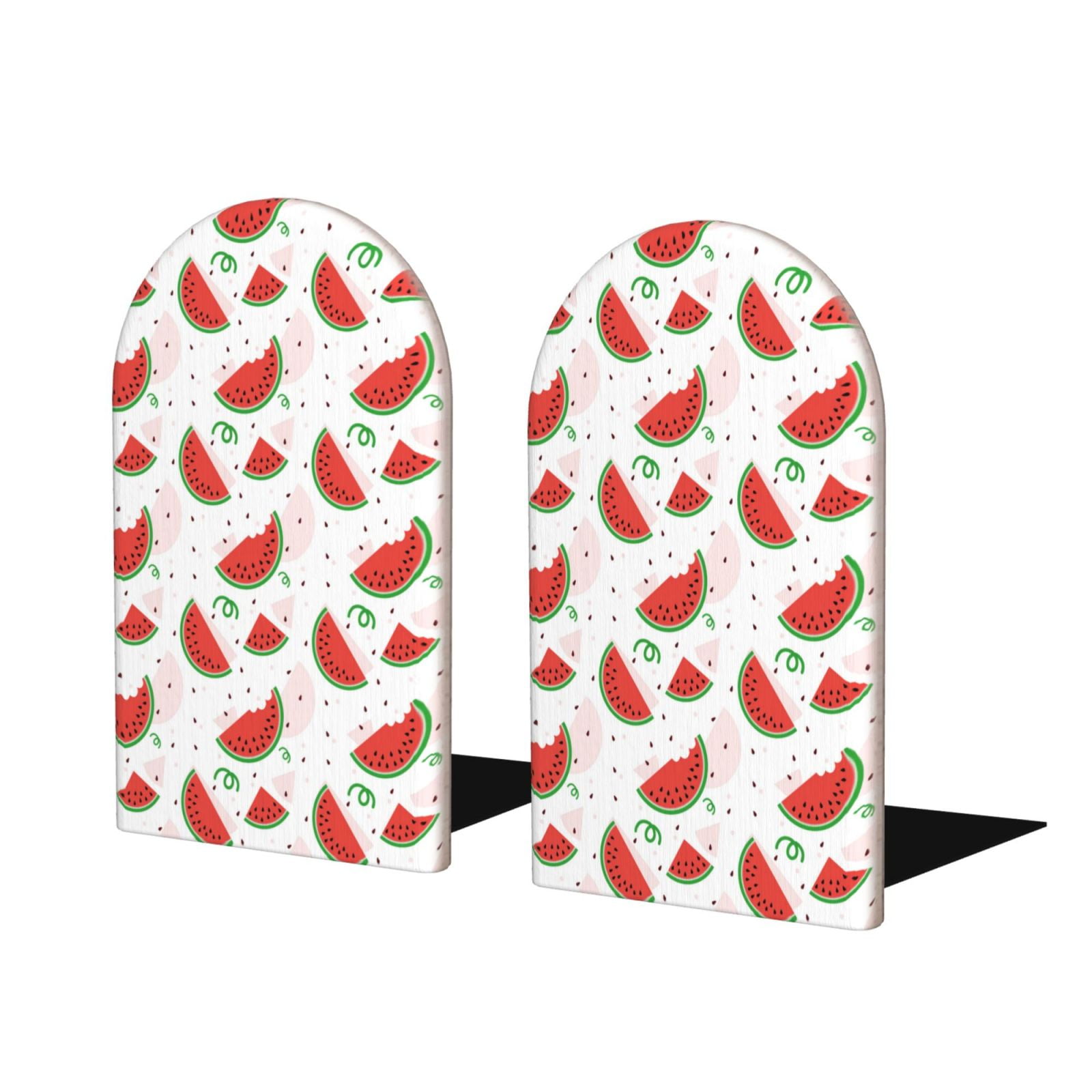 Naloa Hand Drawn Watermelon Wood Non-Skid Bookend for Shelves,Book Ends ...