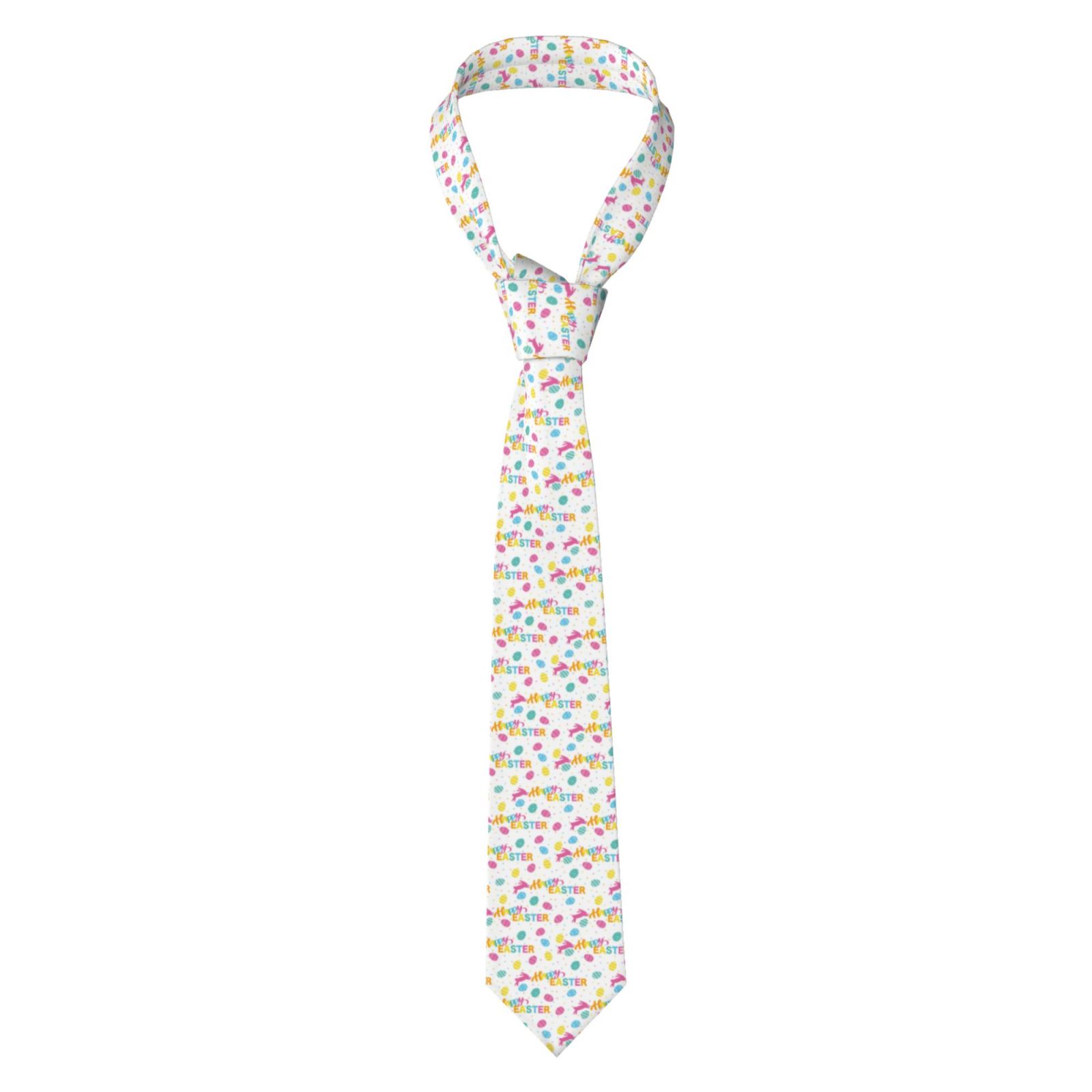 Naloa Happy Easter Print Solid Color Tie Formal Necktie for Men ...