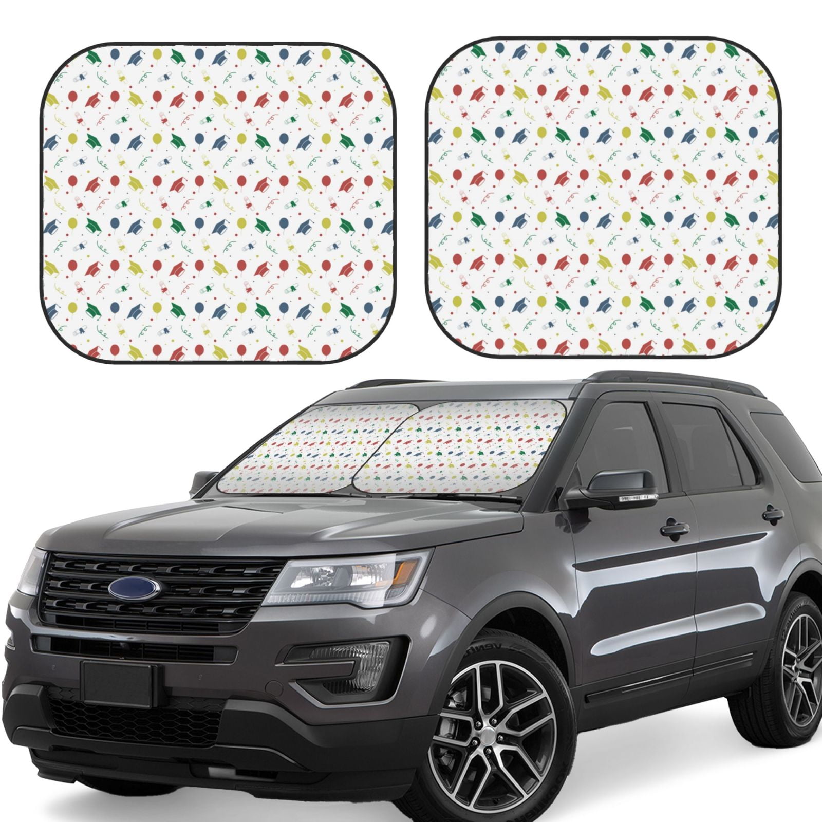Naloa Happy Graduation Print 2-Piece Windshield Sunshade,Foldable Car ...