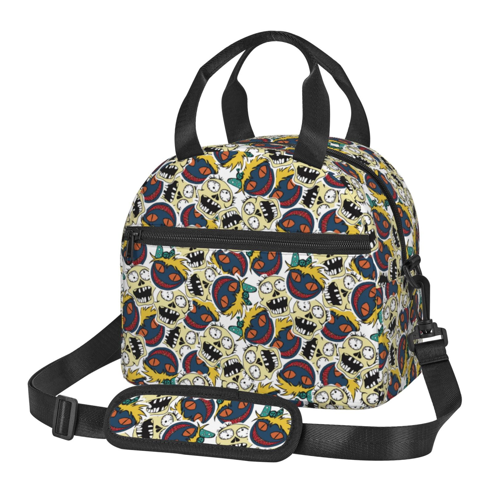 Naloa Happy Skeleton Print Lunch Bag for Women & Men Insulated Lunch ...