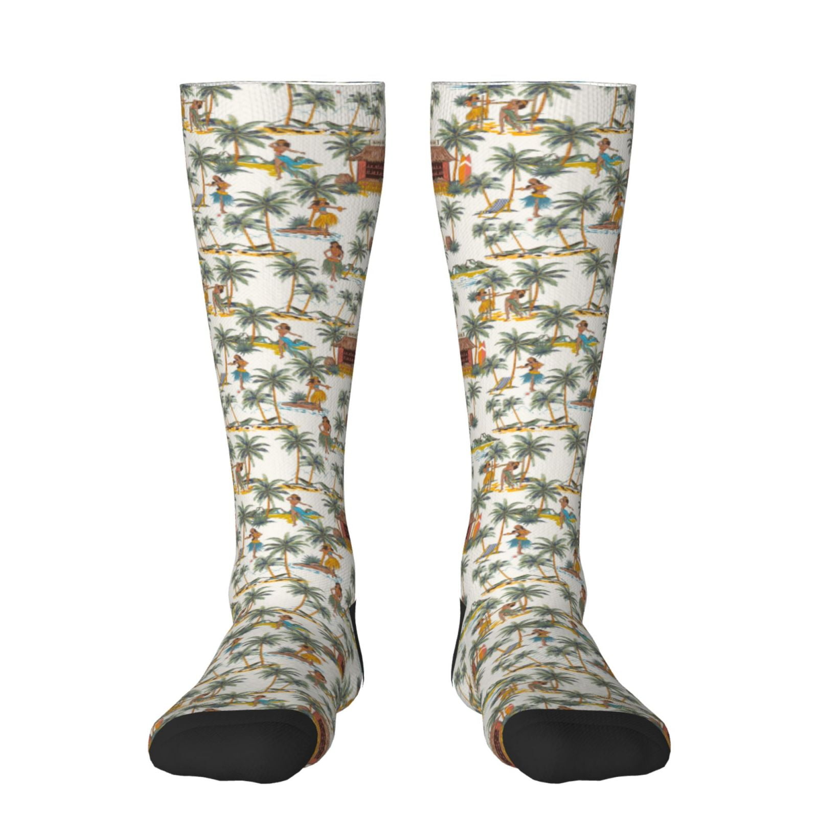 Naloa Hawaiian Style Thigh High Socks Extra Long Stretchy Sock Women ...