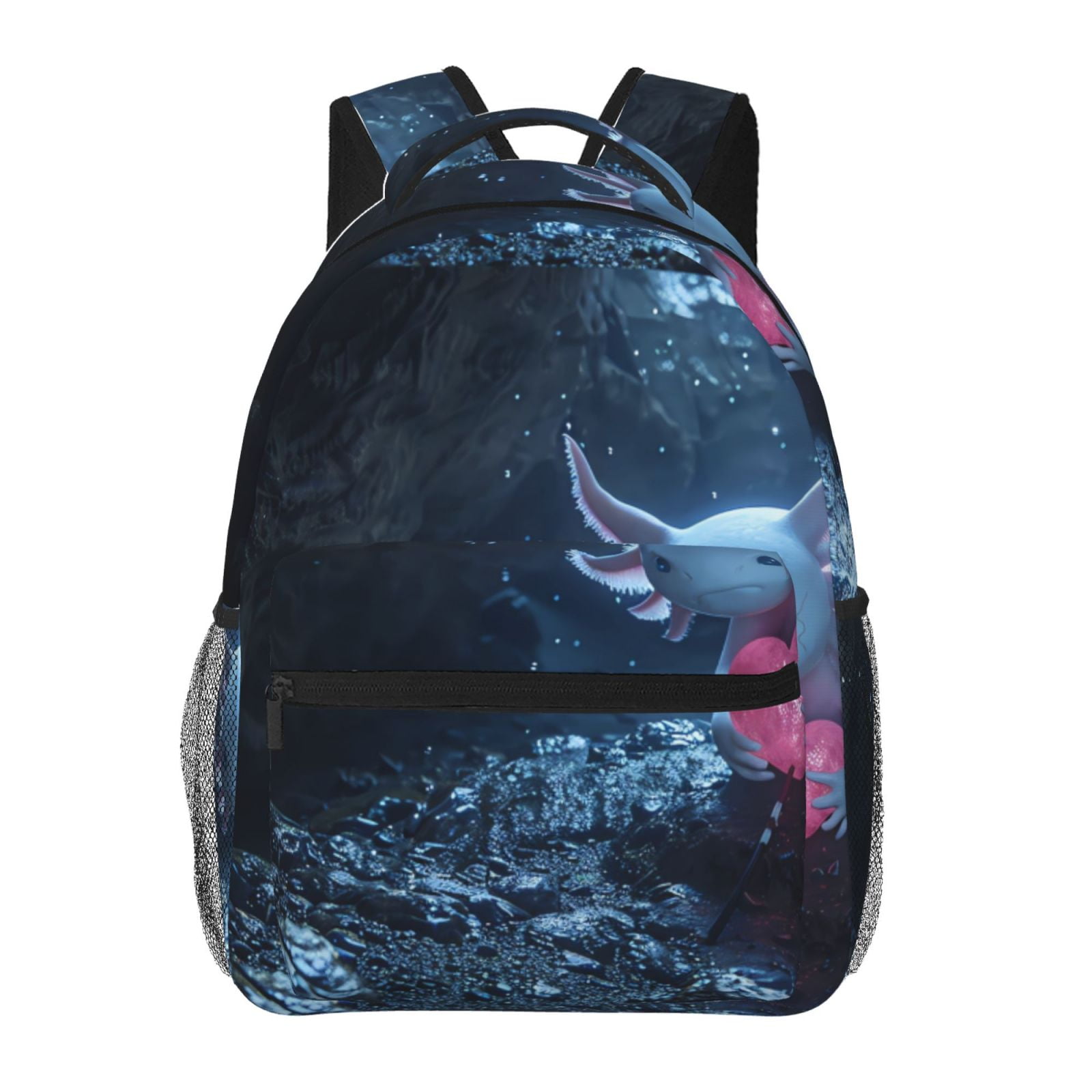 Naloa Heart Axolotl Print Solid Color Tie Formal Necktie for Men ...