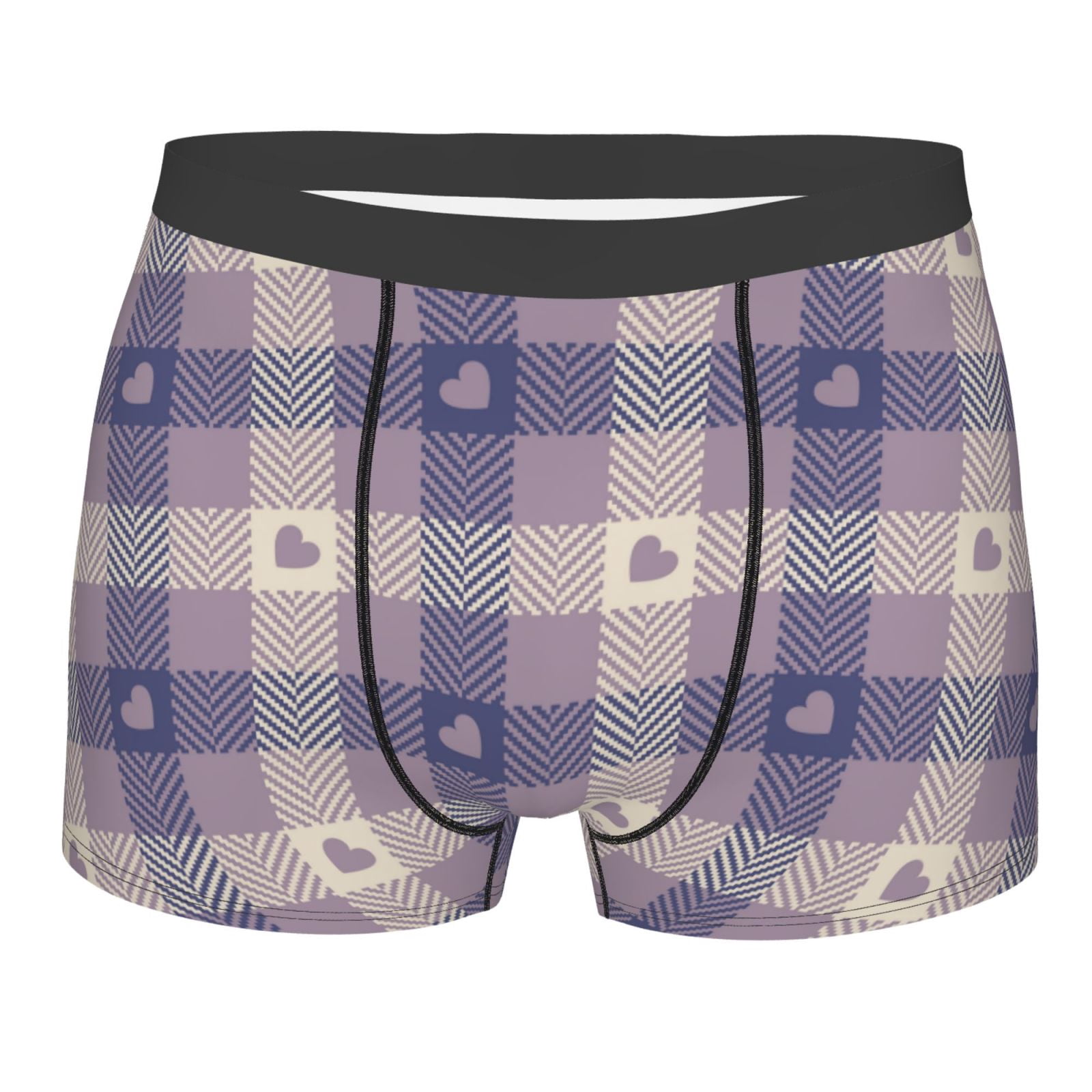 Naloa Heart Check Plaid Print Mens Underwear - Boxers for Men, Classic ...