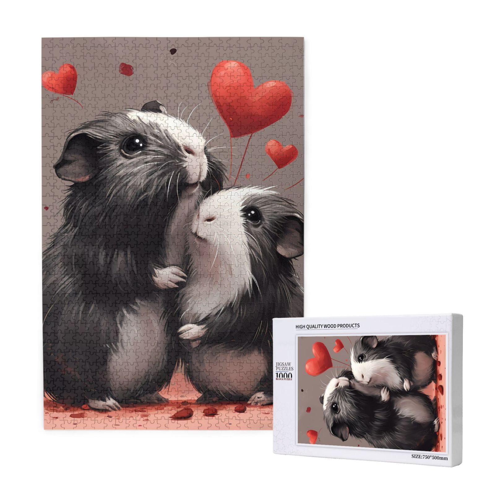 Naloa Heart Guinea Pig Couple Custom Puzzles Personalized Puzzle 1000 ...