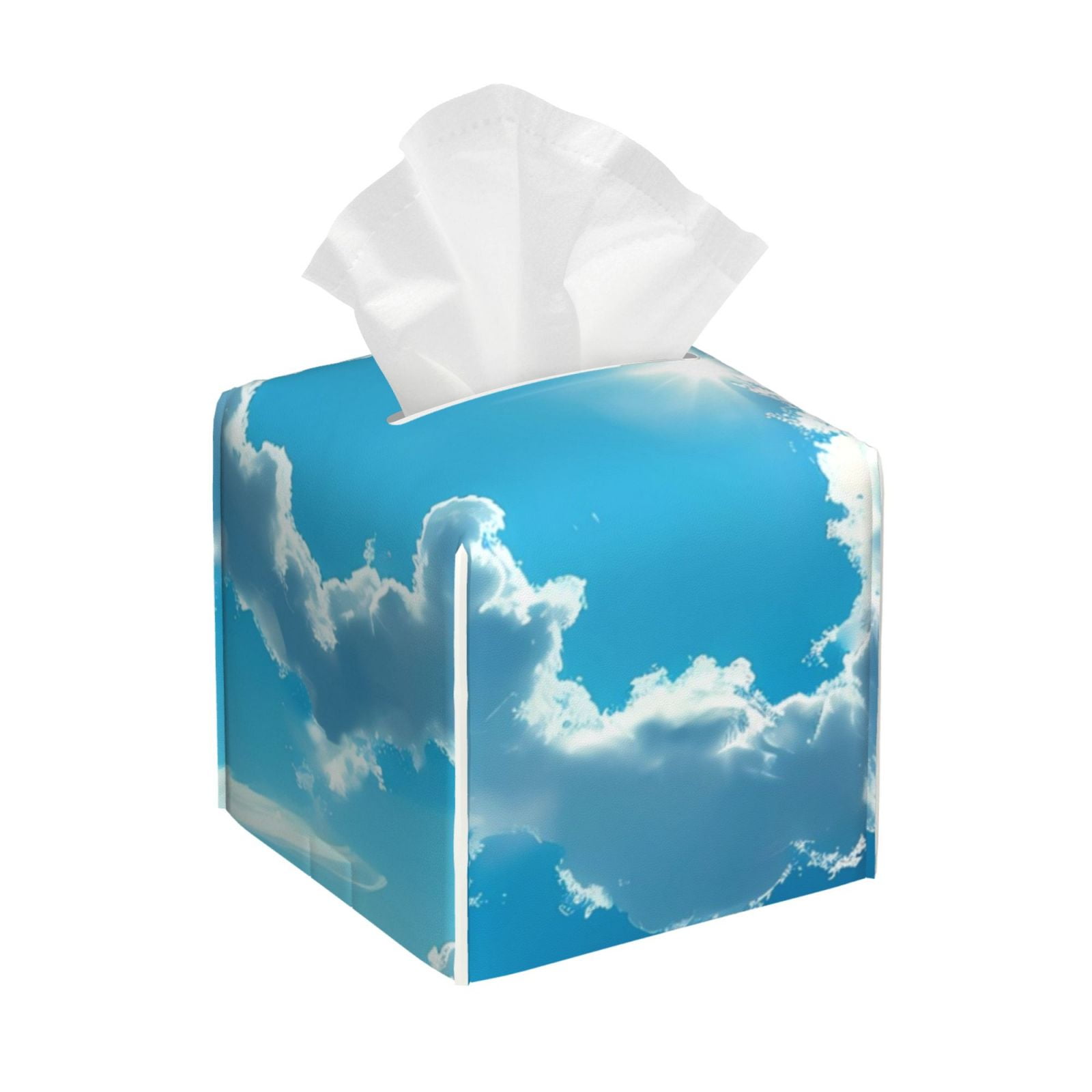 Naloa Heart Shaped Cloud Tissue Box Cover Leather Tissue Holder Square ...
