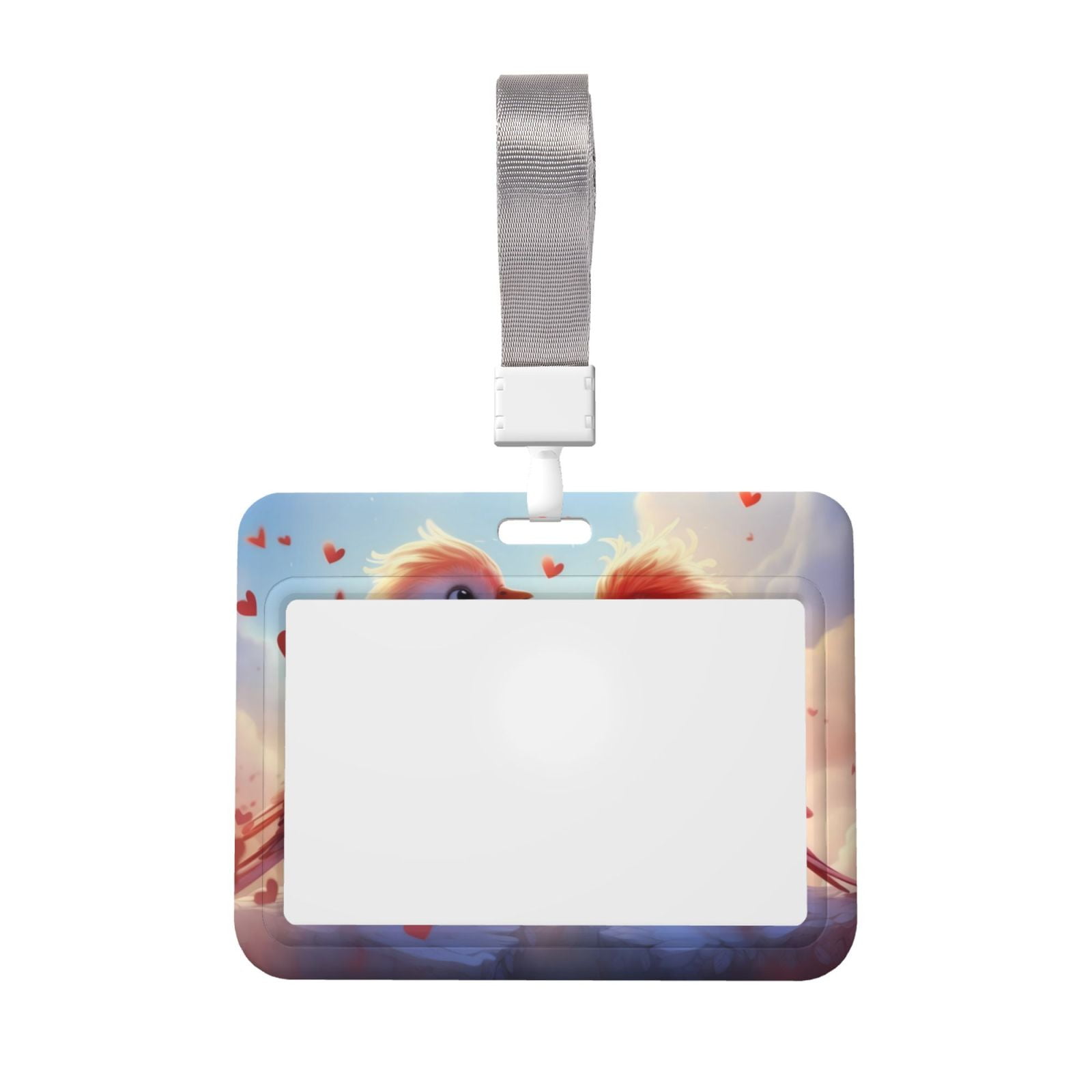 Naloa Heart Sky Bird Couple Card Badge Holder Work Badge Sleeve for ...