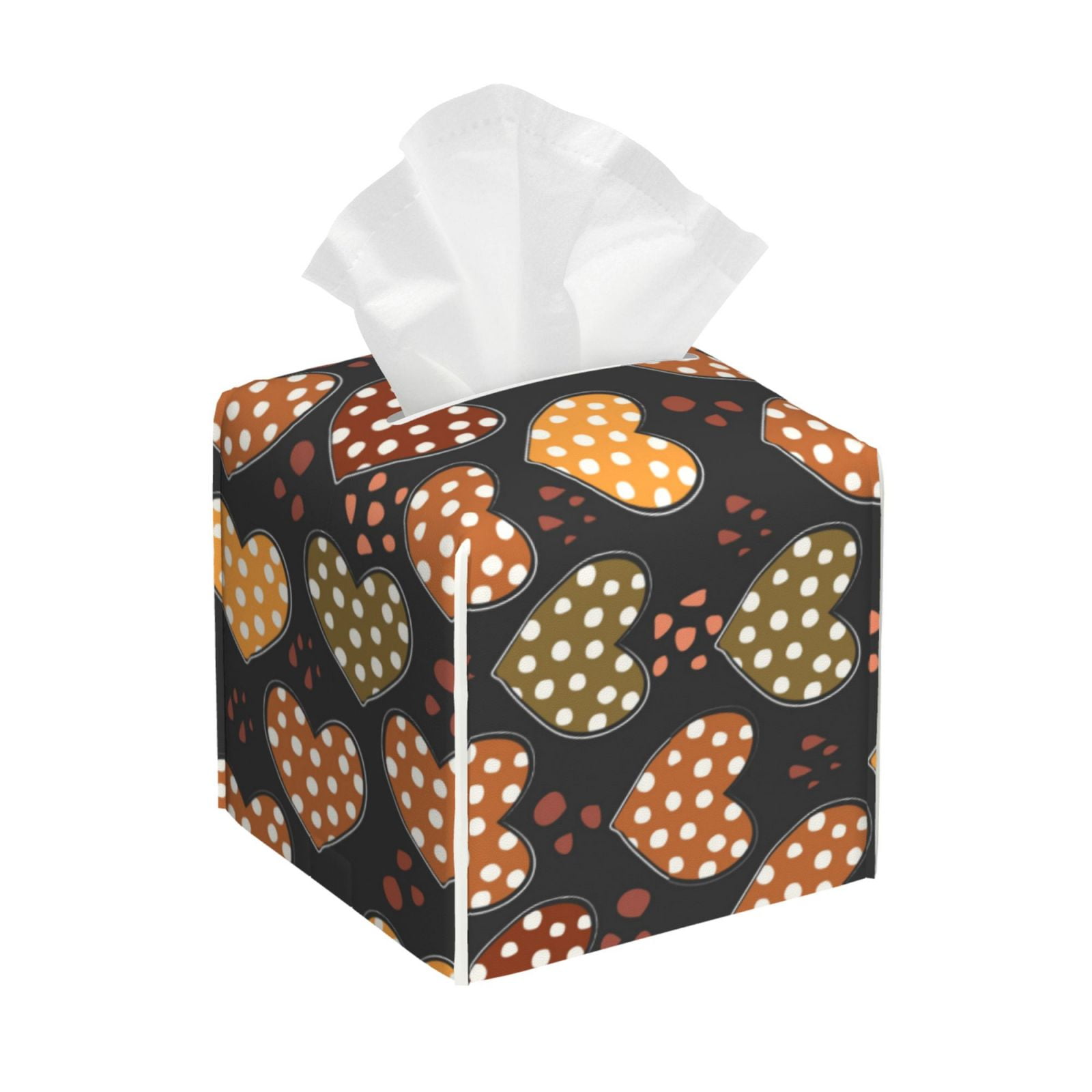 Naloa Heart Tissue Box CoverLeather Tissue Holder Square Facial Tissue ...