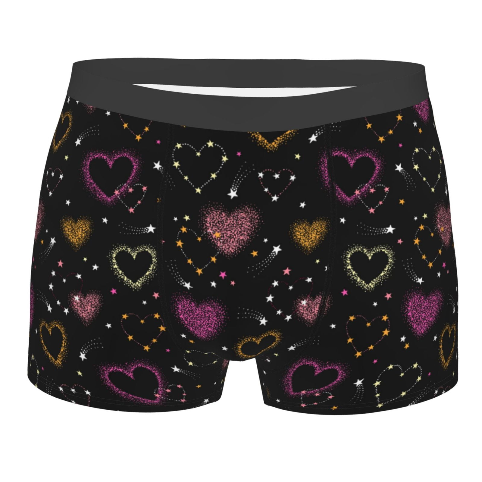 Naloa Heart and Stars Print Mens Underwear - Boxers for Men, Classic ...