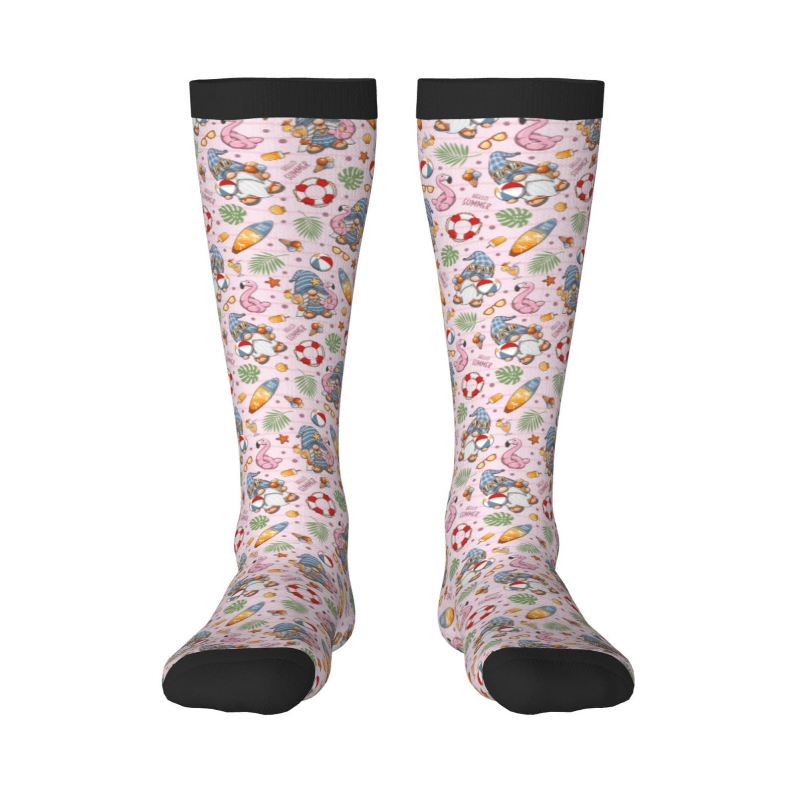 Naloa Hello Summer With Gnome Thigh High Socks Extra Long Stretchy Sock ...