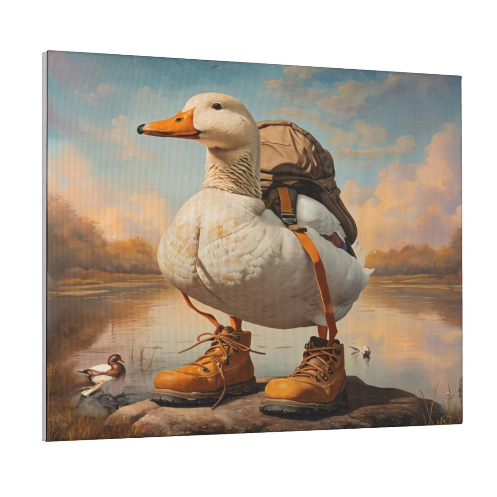 Naloa Hiking Duck Print Canvas Bathroom Wall Art,Bathroom Wall Art ...