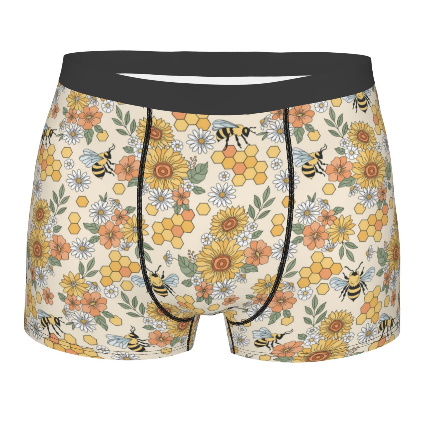 Naloa Hippie Bee Honeycomb Print Mens Underwear - Boxers for Men ...