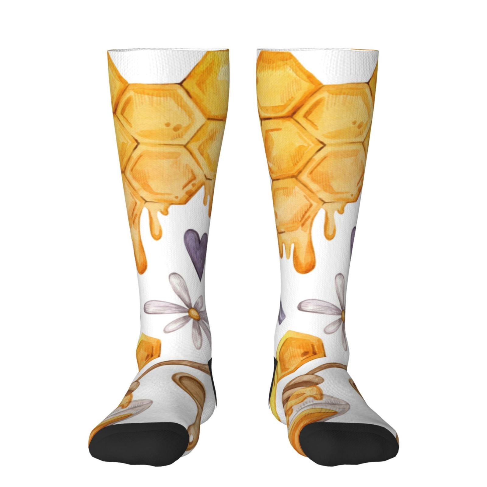 Naloa Honey Bee Set Thigh High Socks Extra Long Stretchy Sock Women ...
