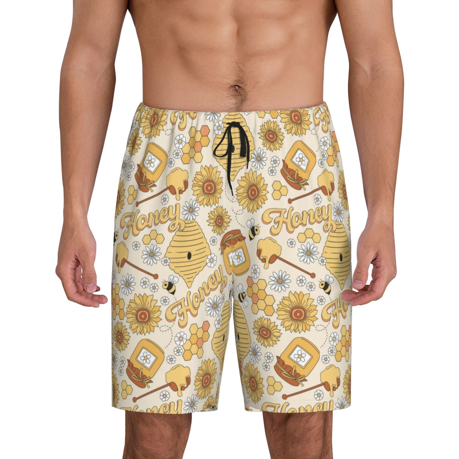 Naloa Honey Honeycomb Men's Short Pajama Pants, Lounge Comfort Shorts ...