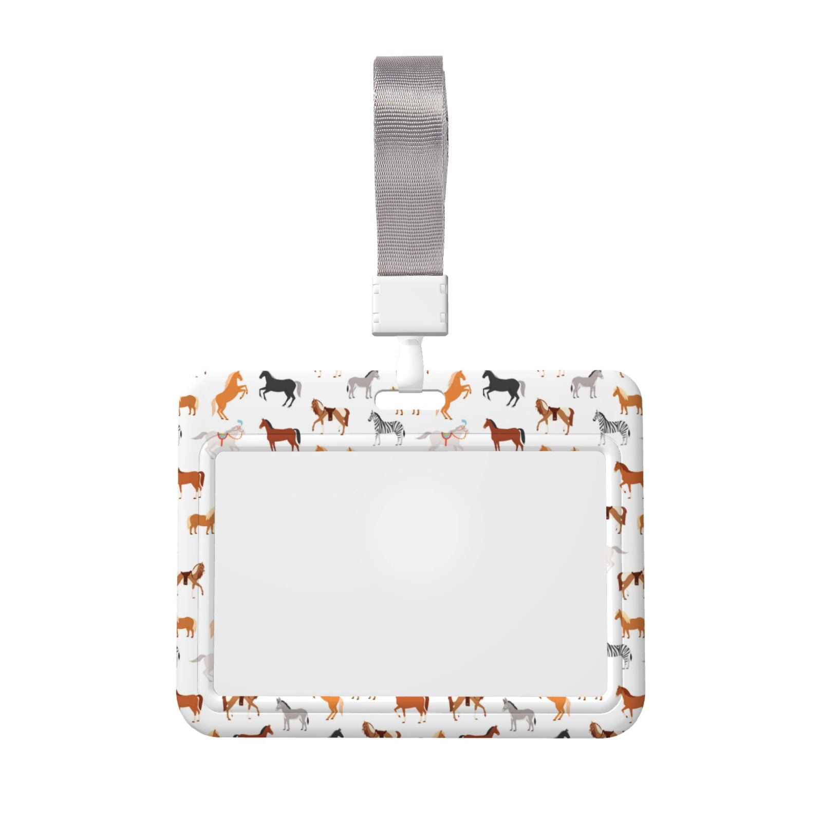 Naloa Horses Card Badge Holder Work Badge Sleeve for Office, School ...