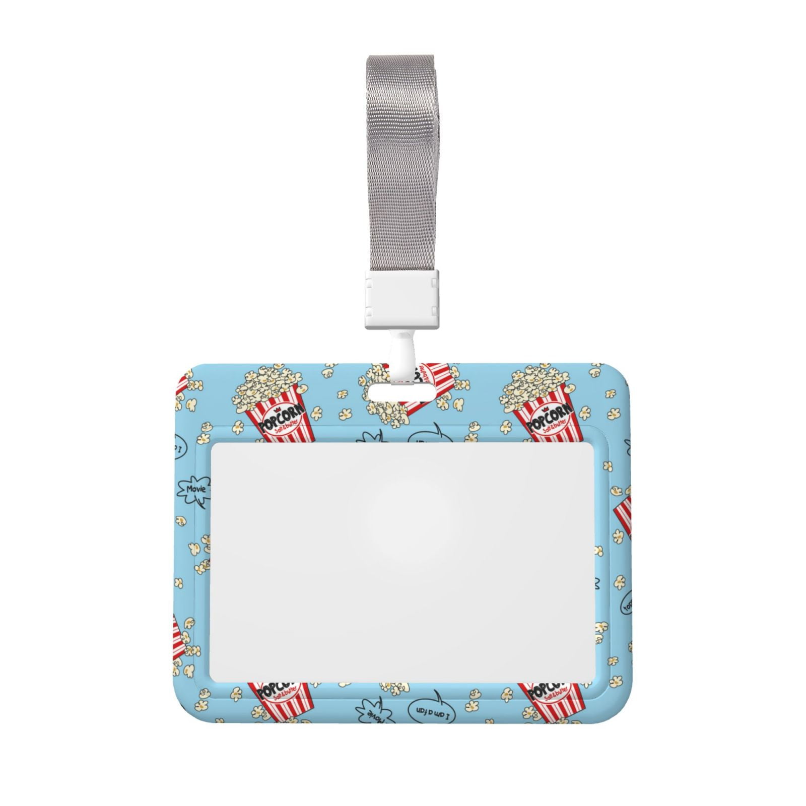 Naloa I Am A Fan Popcorn Card Badge Holder Work Badge Sleeve for Office ...