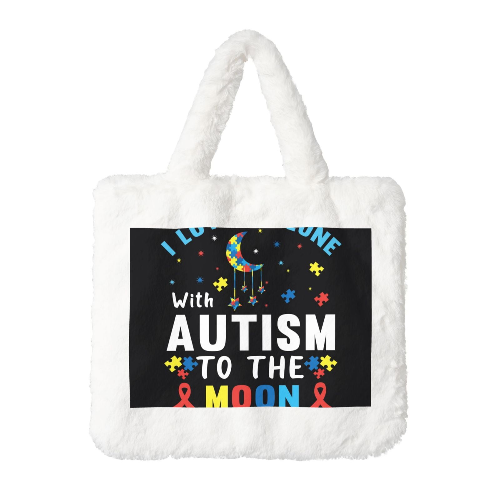 Naloa I Love With Autism To The Moon And Back Plush Underarm Bag ...