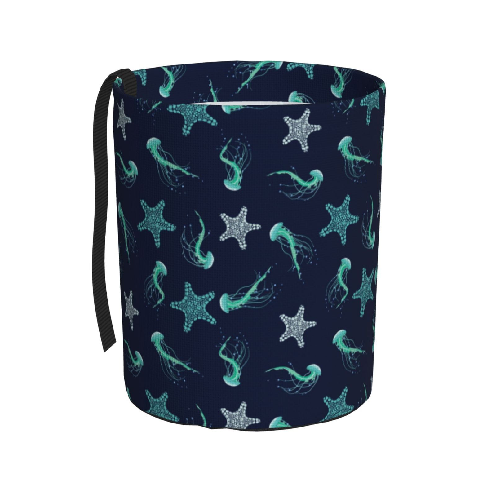 Naloa Ice Blue Starfish and Jellyfish Car Trash Can Garbage Car ...