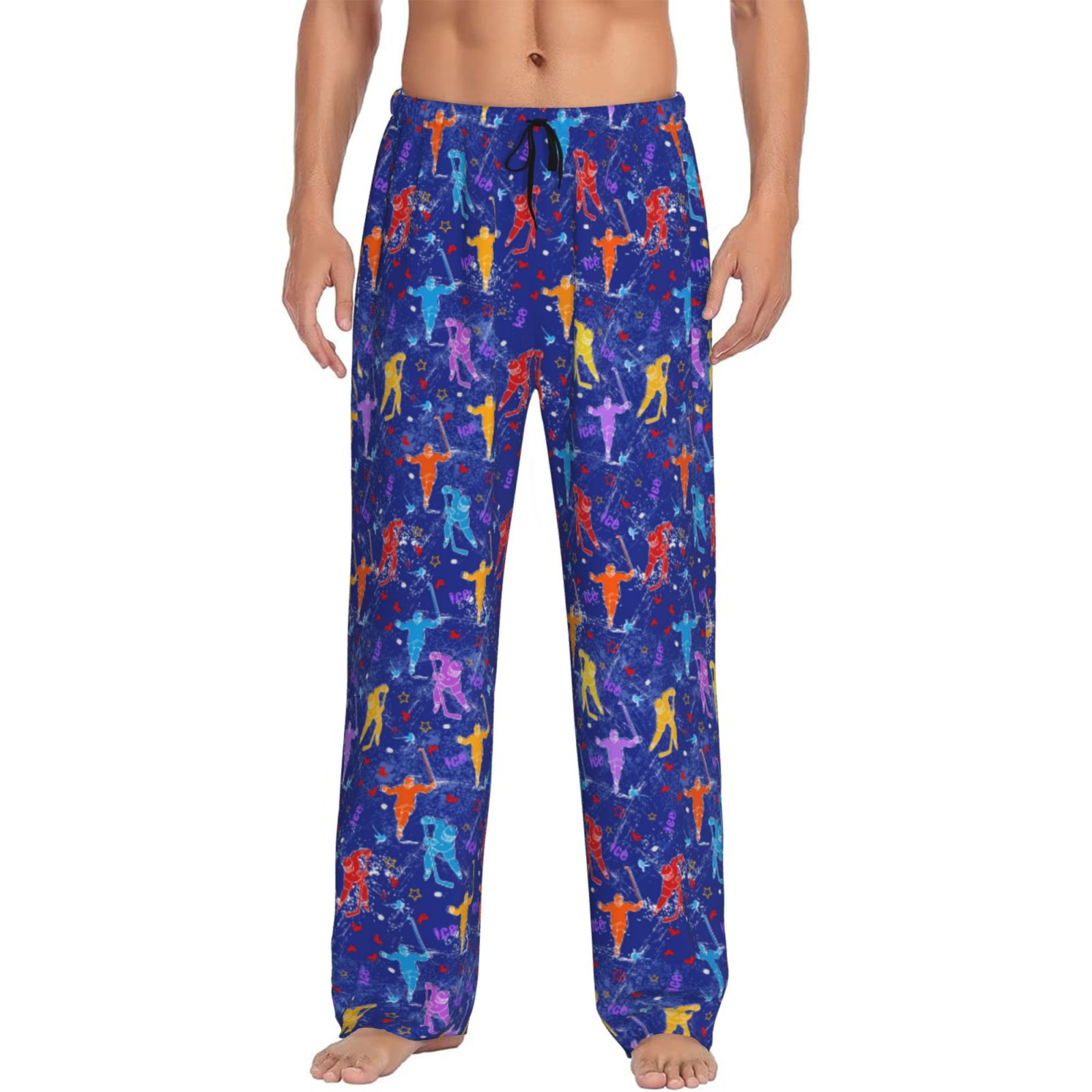 Naloa Ice Hockey Players With Puck Pajama Pants Men, PJ Bottoms, Sleep ...