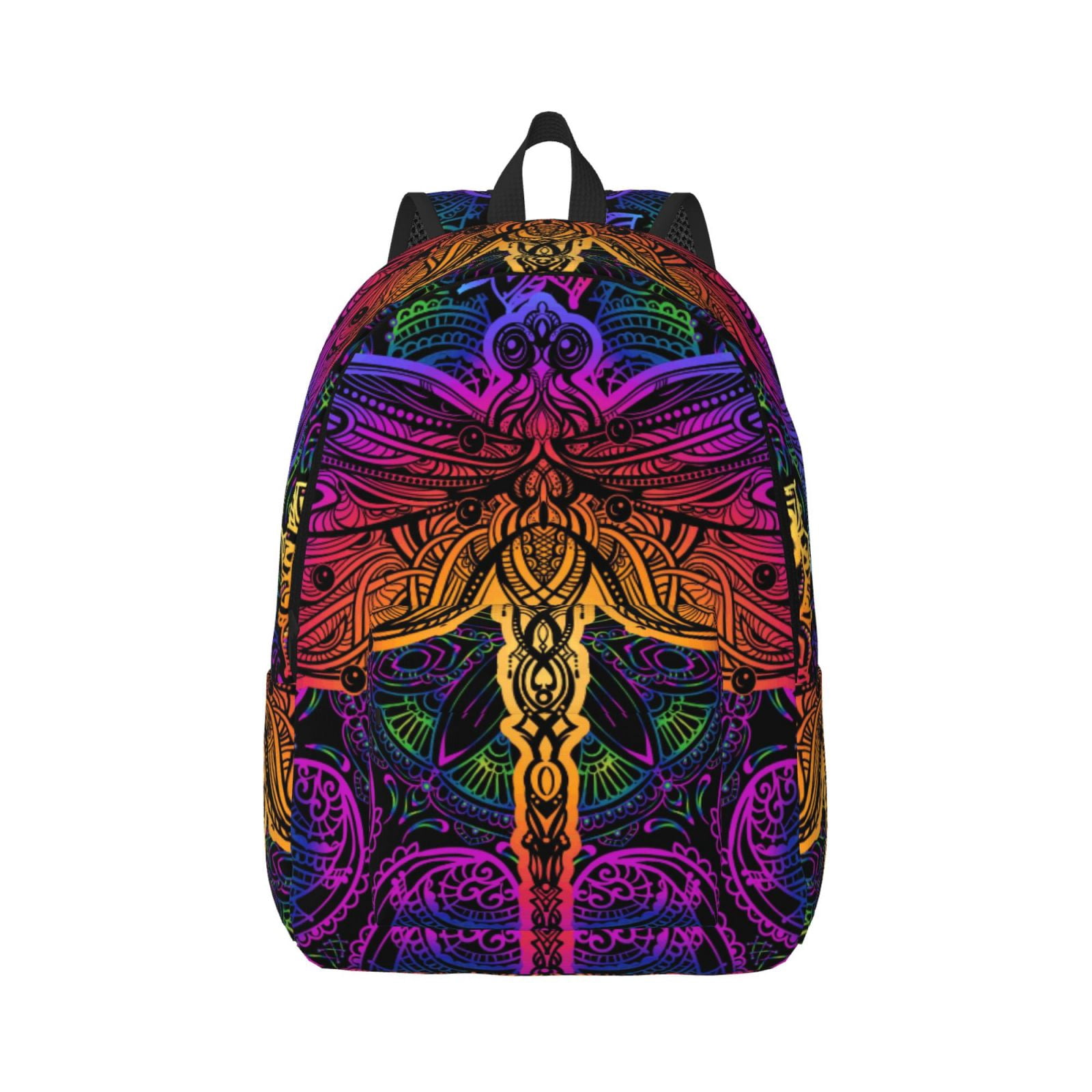 Naloa Indian Mandalas Dragonfly Canvas Backpack for Men Women Rucksack ...