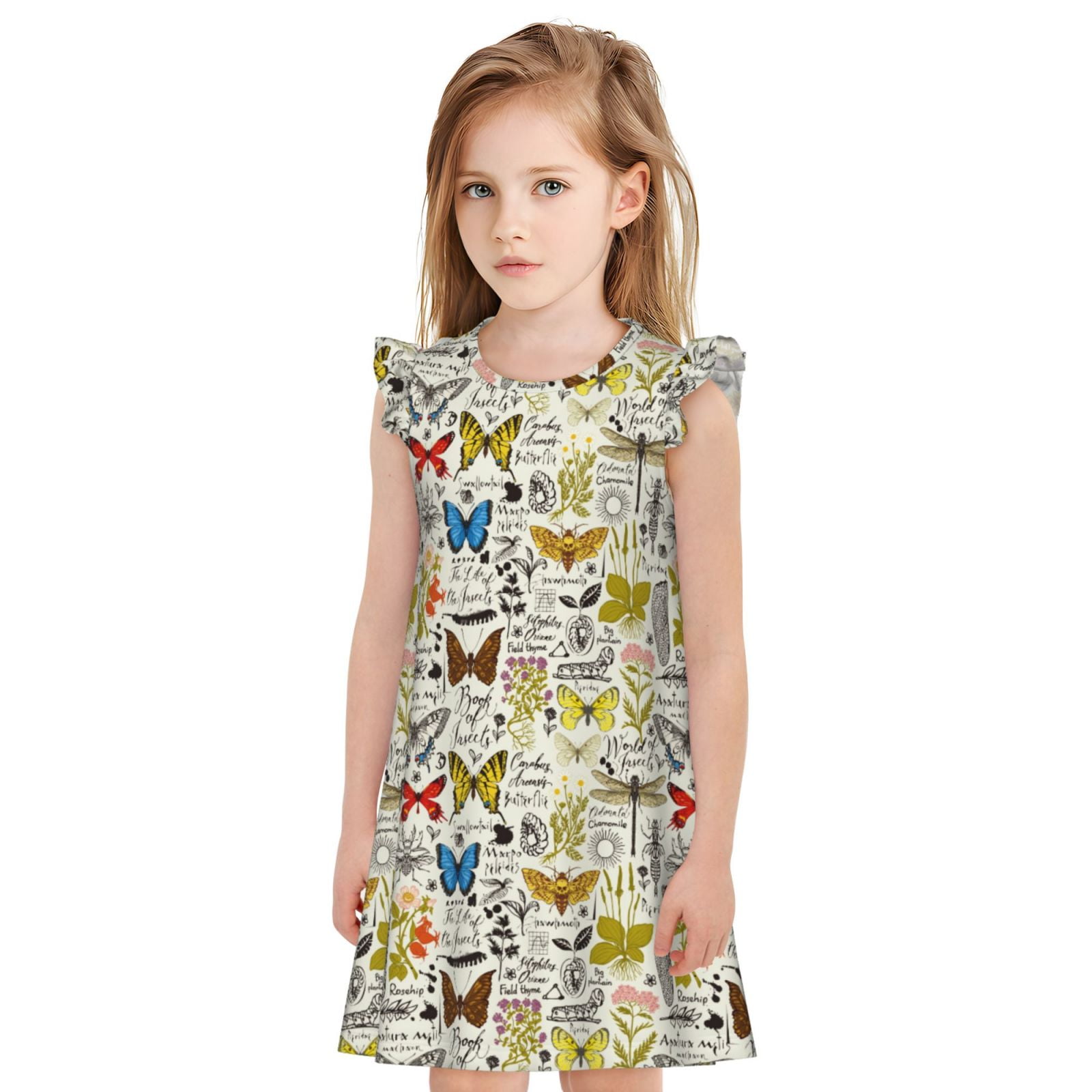Naloa Insects And Medicinal Herbs Girls Sleepwear, Night Sleep Dress ...