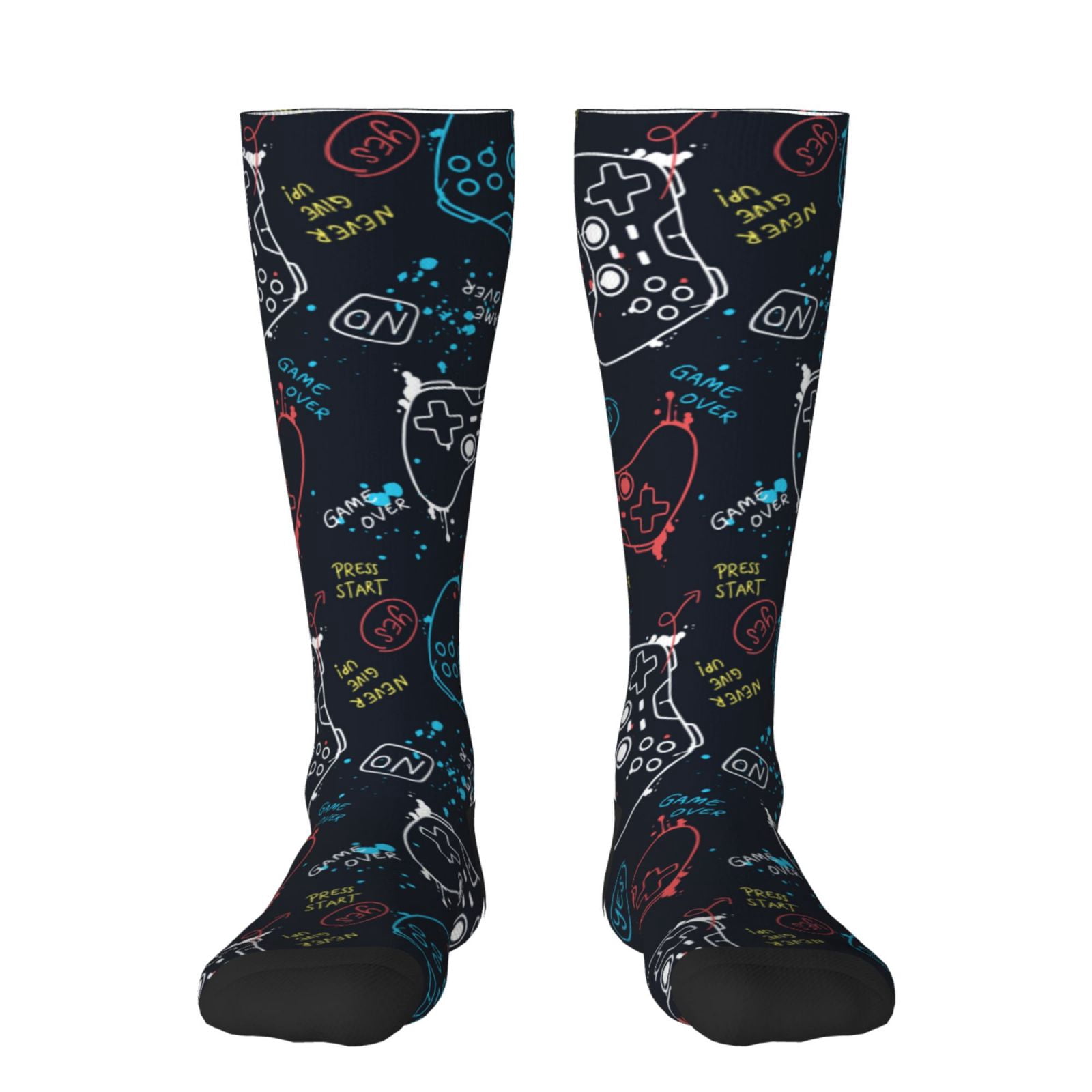 Naloa Joystick Gamepad Thigh High Socks Extra Long Stretchy Sock Women ...