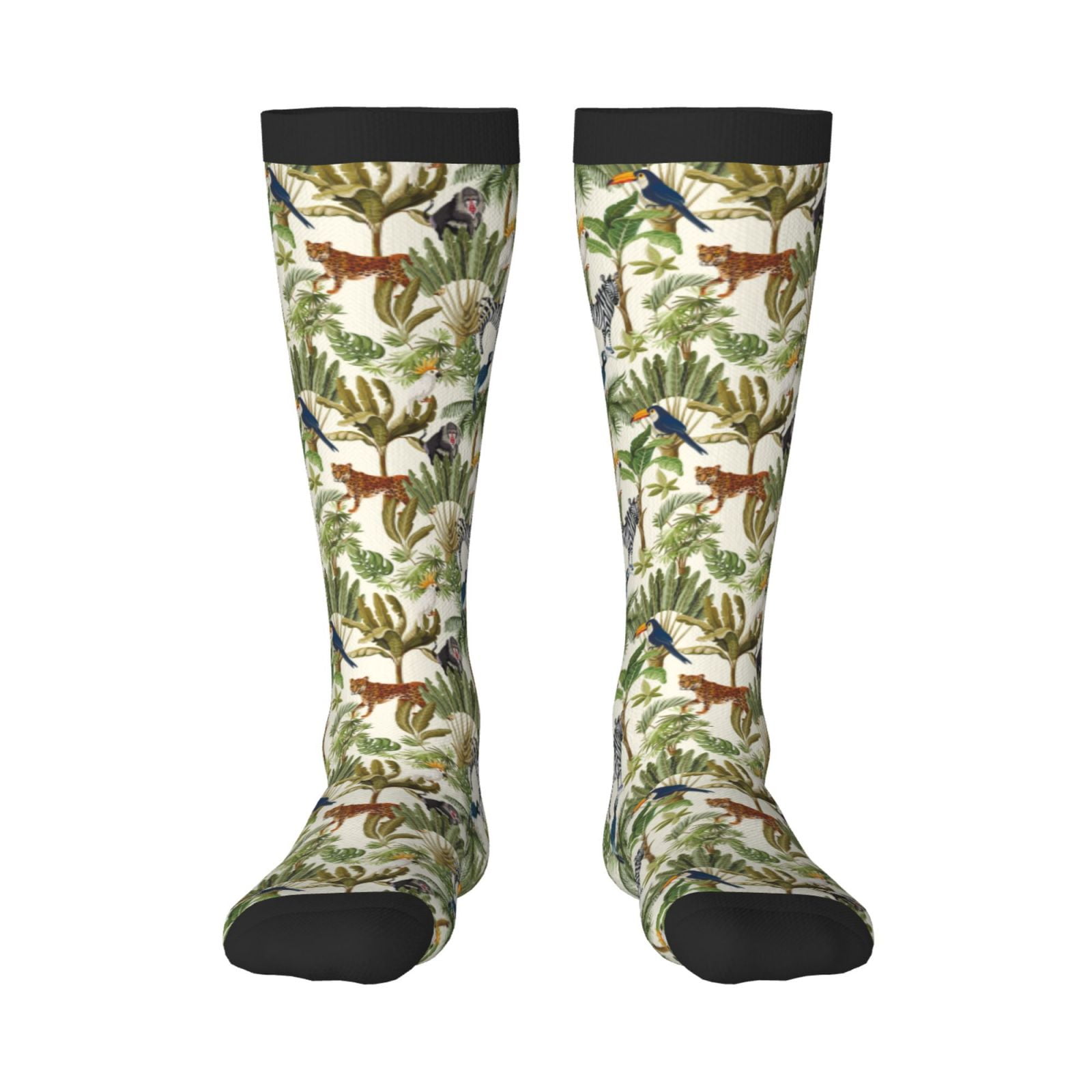 Naloa Jungle Animals Thigh High Socks Extra Long Stretchy Sock Women ...