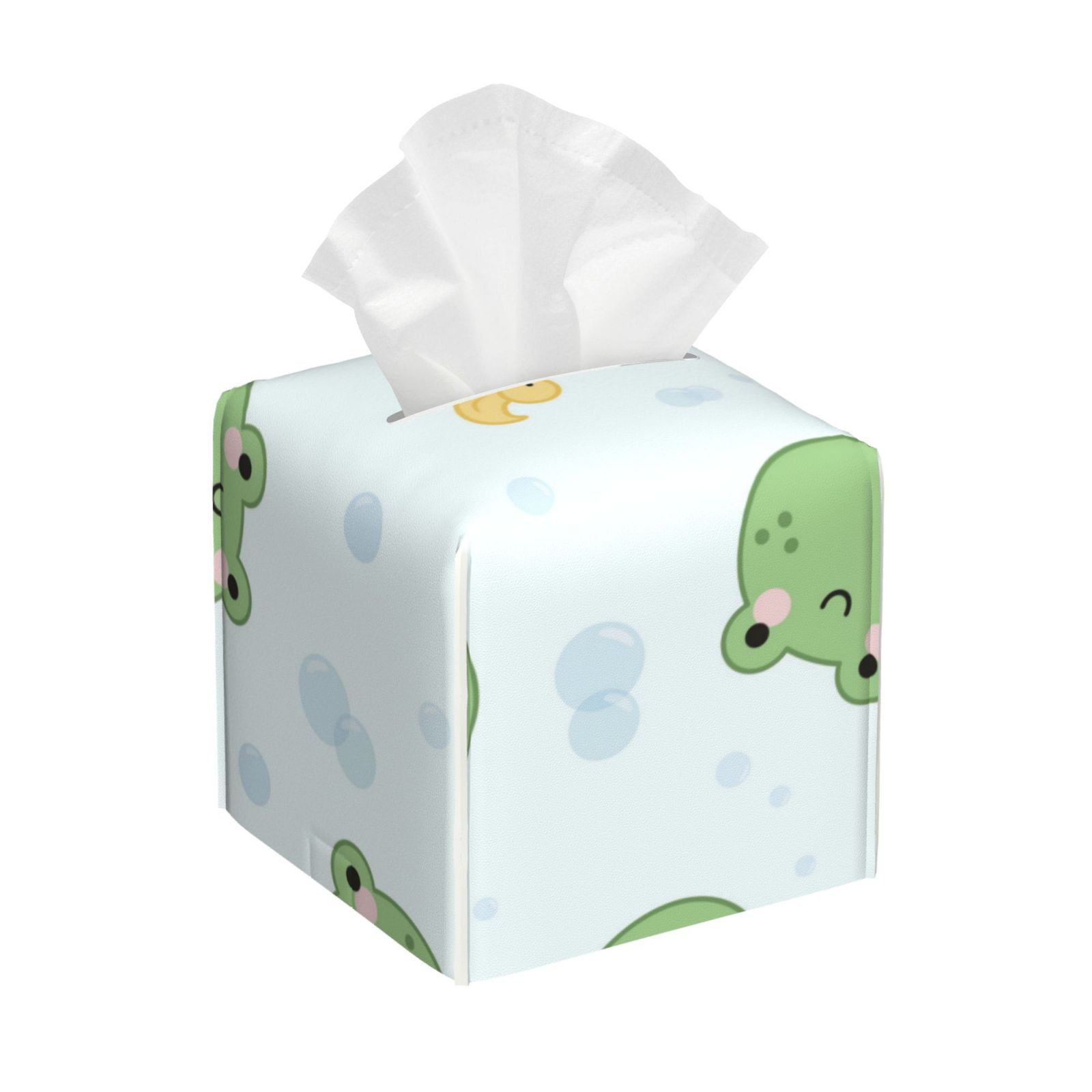 Naloa Kawaii Frogs Tissue Box Cover Leather Tissue Holder Square Facial ...