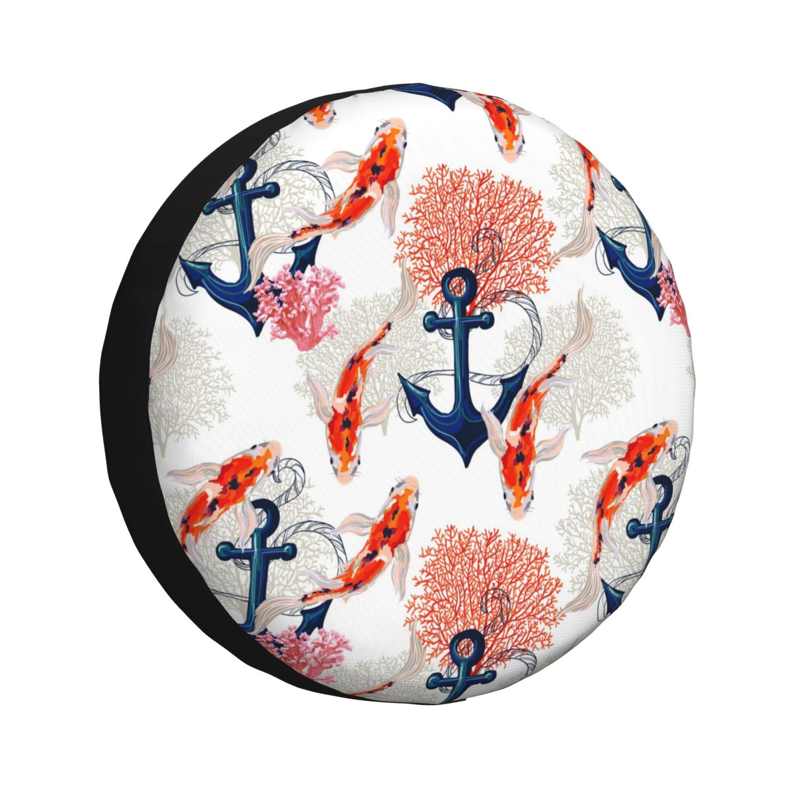 Naloa Koi Fish And Corals PVC Leather Spare Tire Wheel Cover for Car ...