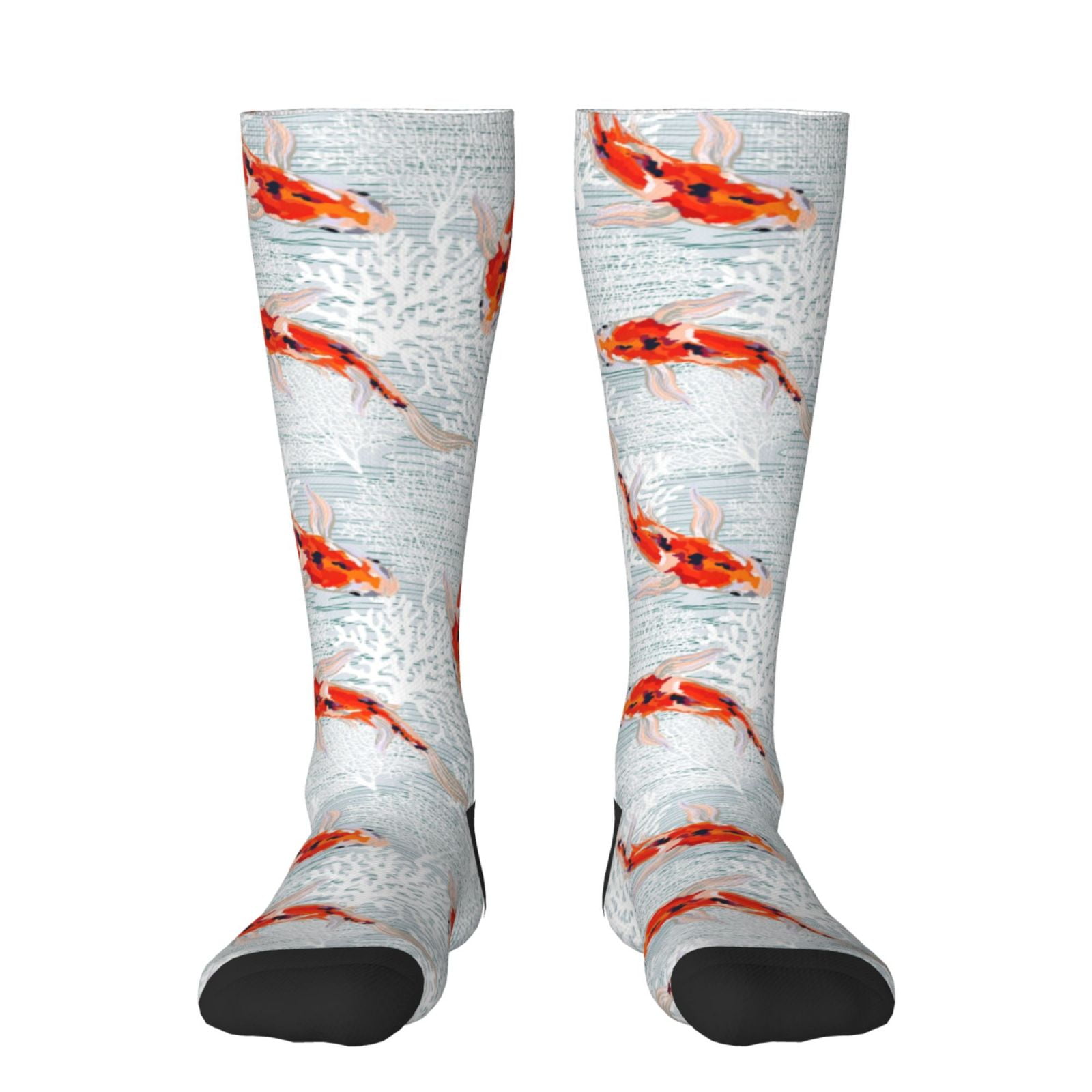 Naloa Koi Fish Corals,Spring Summer Thigh High Socks Extra Long ...