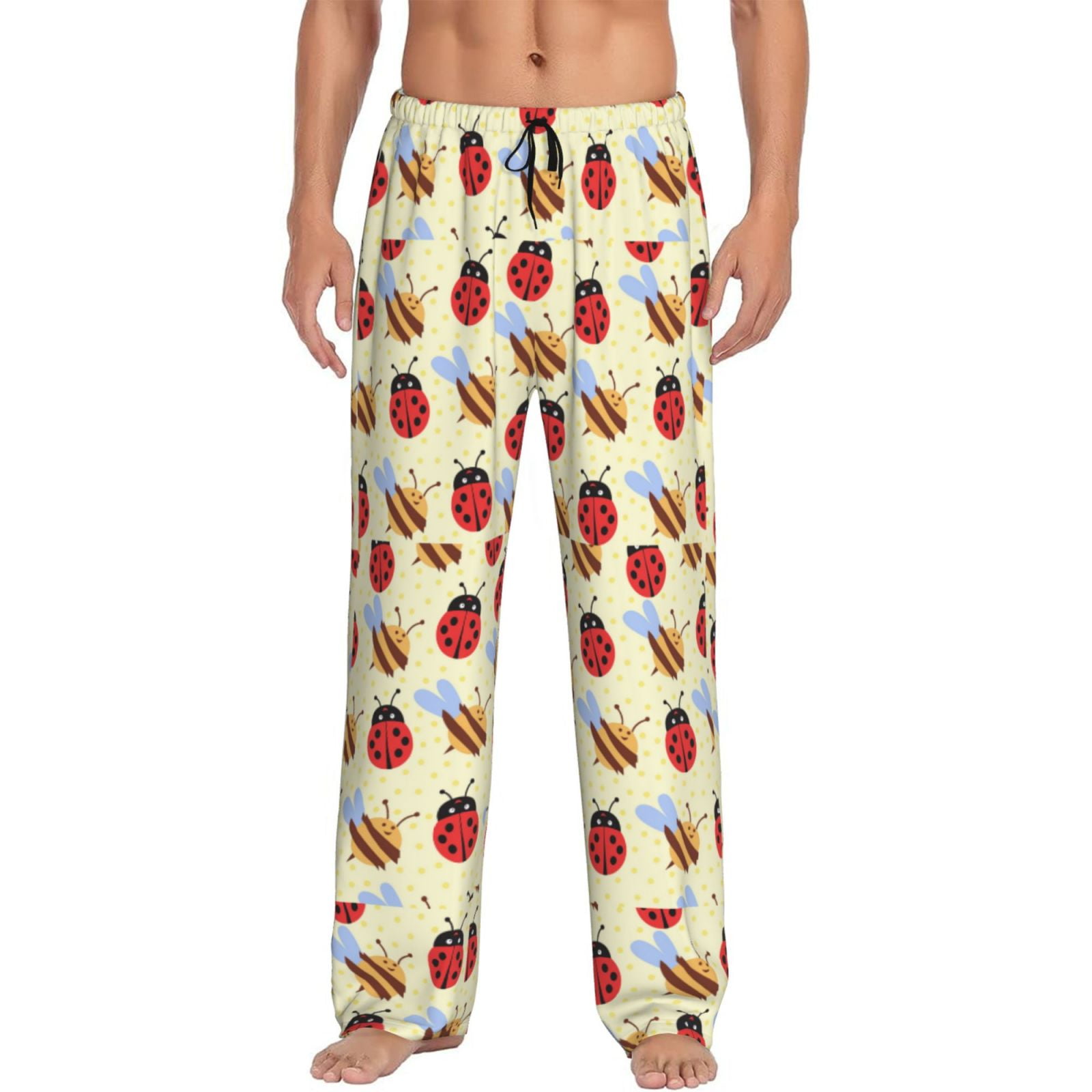 Naloa Ladybug And Bee Pajama Pants Men, PJ Bottoms, Sleep & Lounge ...