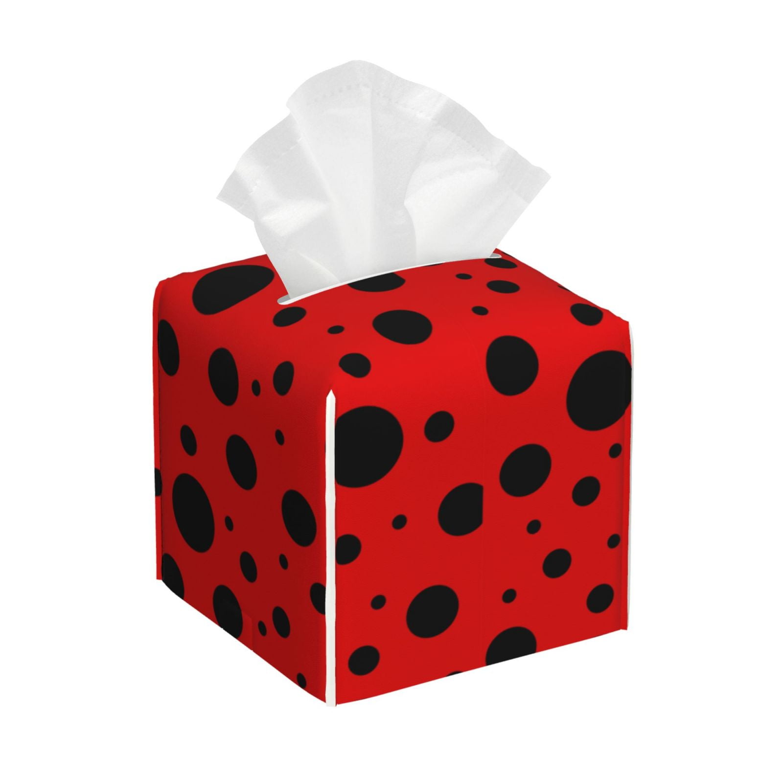 Naloa Ladybug Pattern Tissue Box CoverLeather Tissue Holder Square ...
