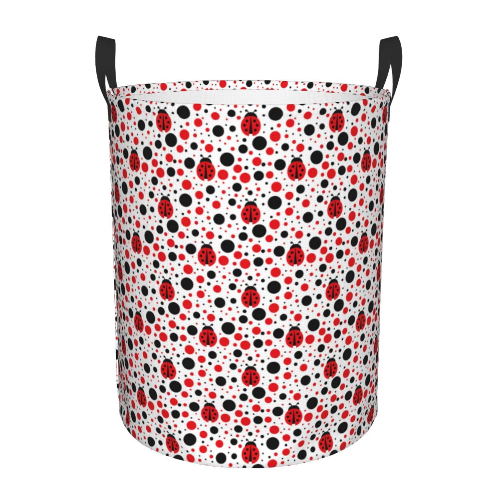 Naloa Ladybugs 2 Round Large Laundry Basket, Toy Storage for Hamper ...