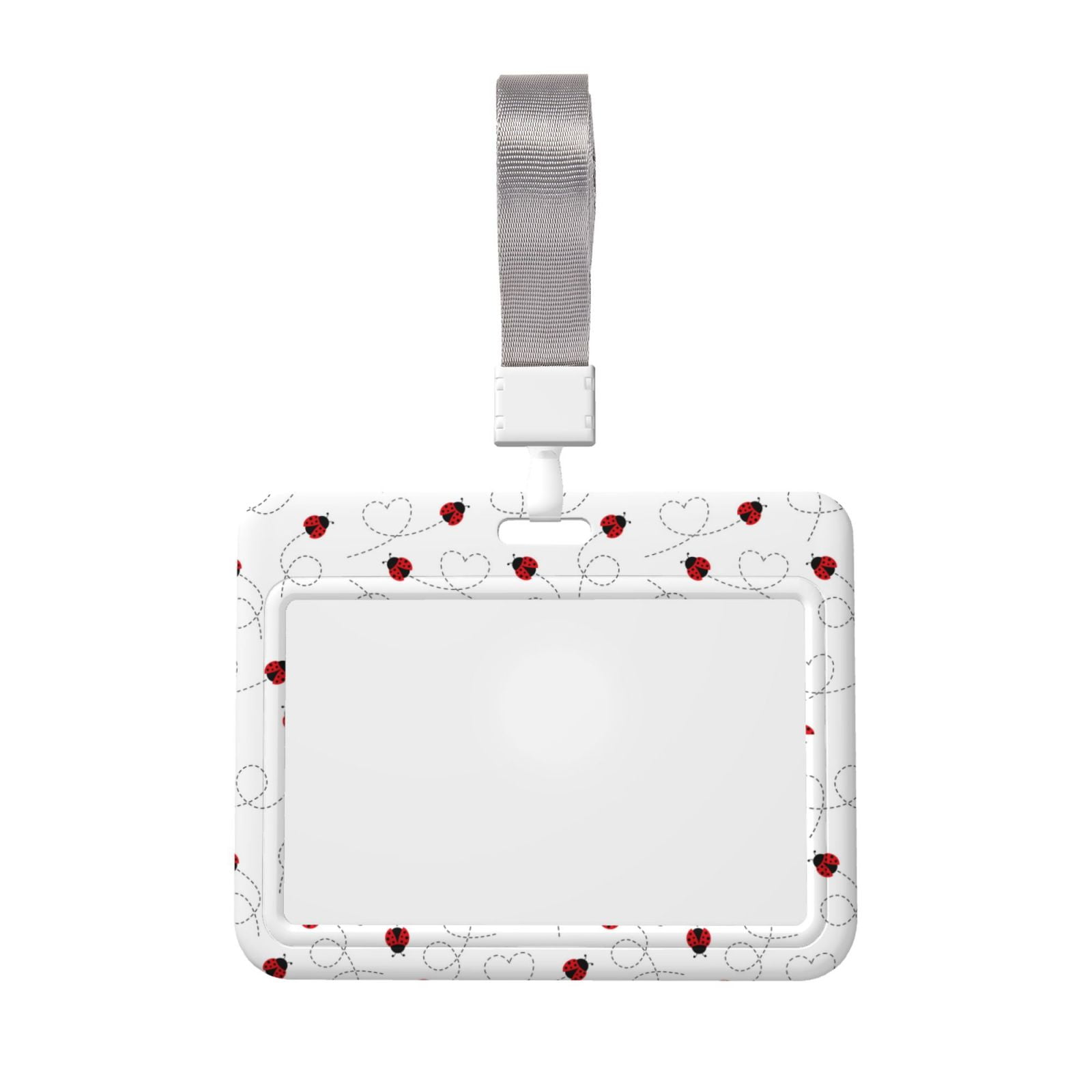 Naloa Ladybugs Flying On Dotted Route Card Badge Holder Work Badge ...