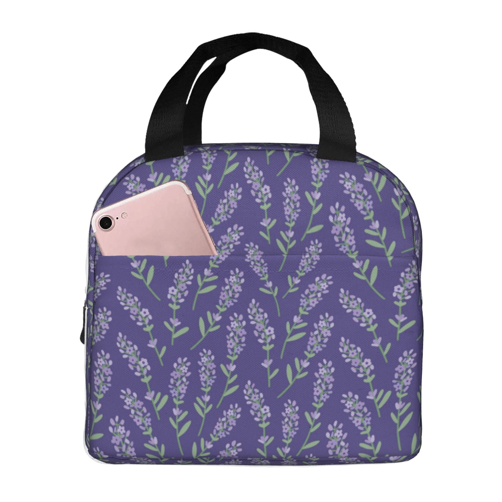 Naloa Lavender Flowers Print Lunch Box for Women Men,Insulated Lunch ...
