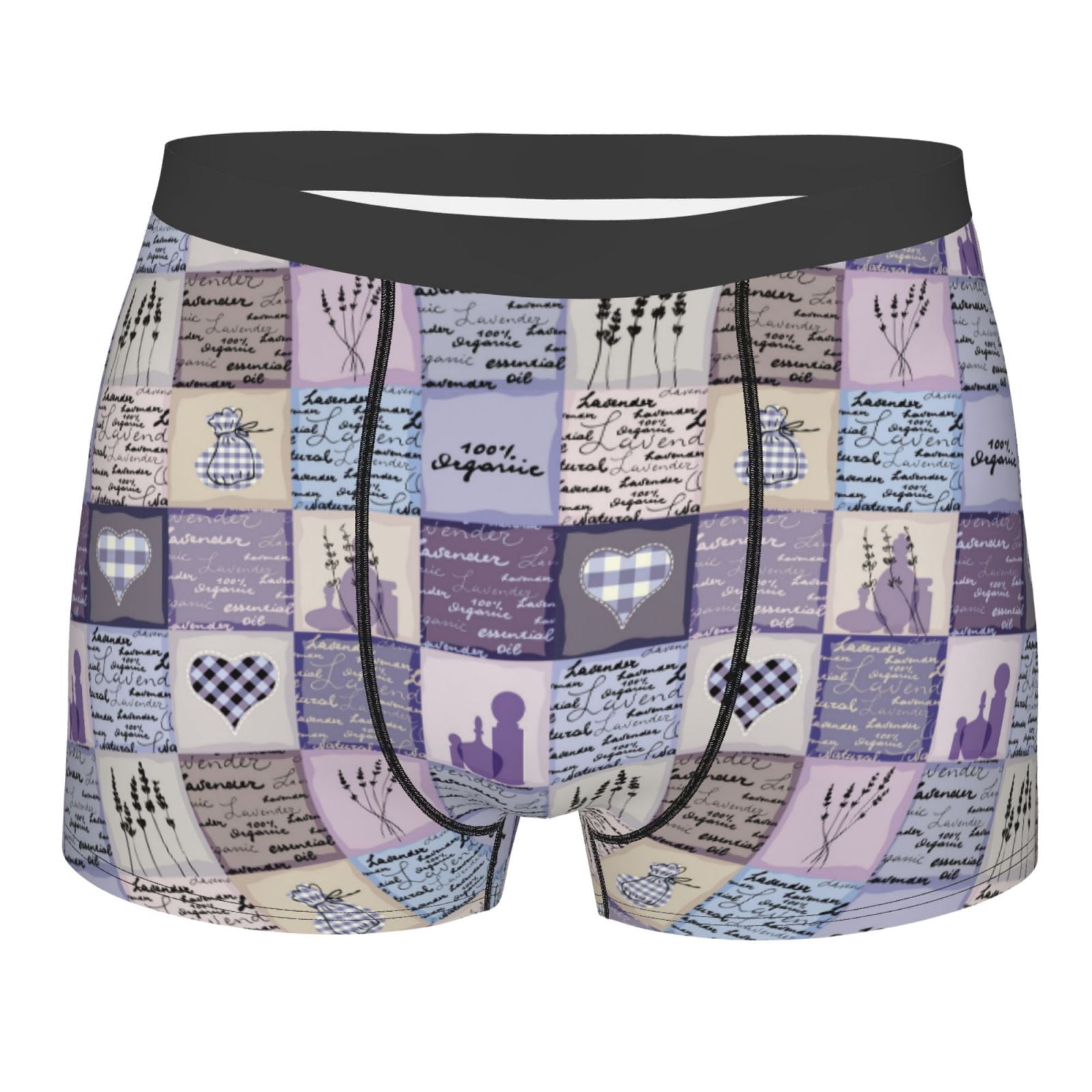 Naloa Lavender Flowers Print Mens Underwear - Boxers for Men, Classic ...