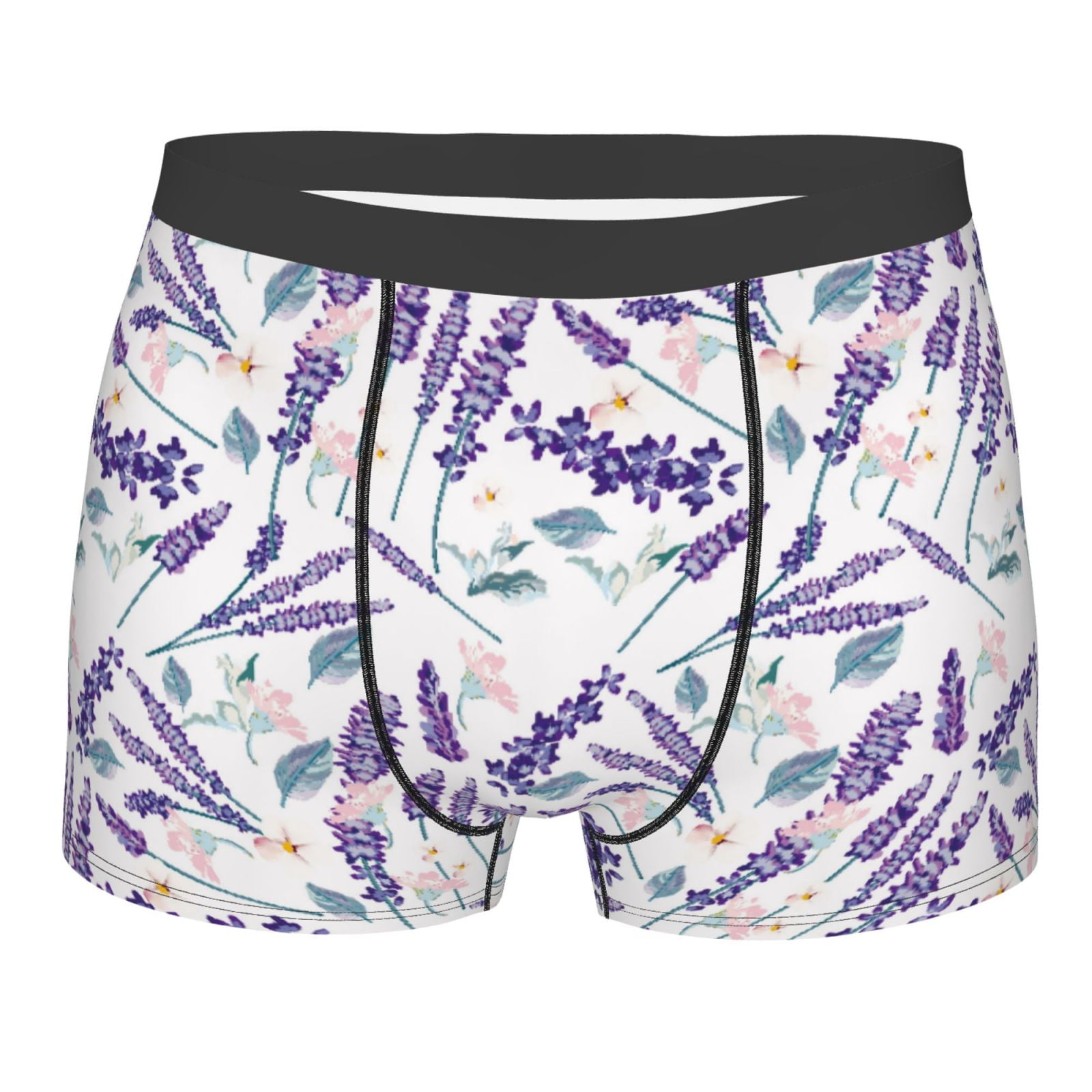 Naloa Lavender Flowers Print Mens Underwear - Boxers for Men, Classic ...